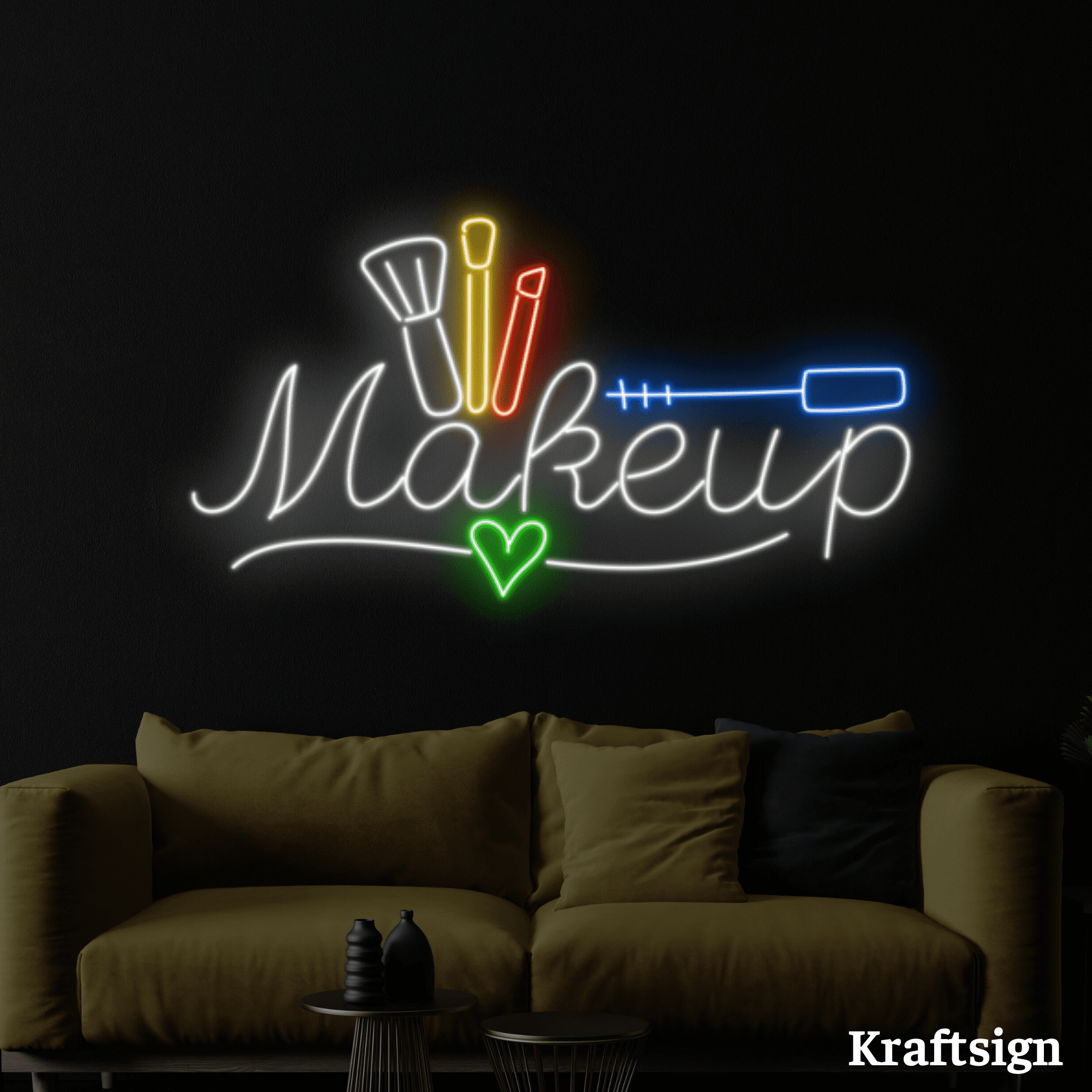 Craftnamesign Makeup Neon Sign, Makeup Studio Decor, Cosmetics Shop ...