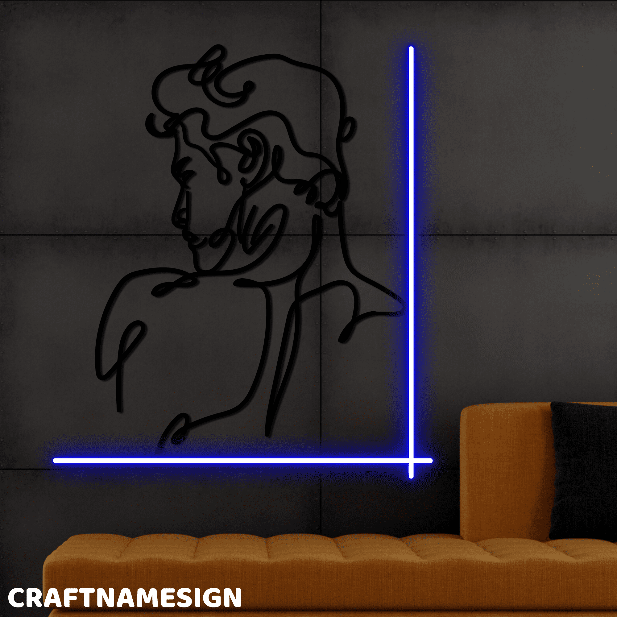 Craftnamesign Man Artwork Neon Decal, Bedroom Wall Art, Bathroom Wall ...