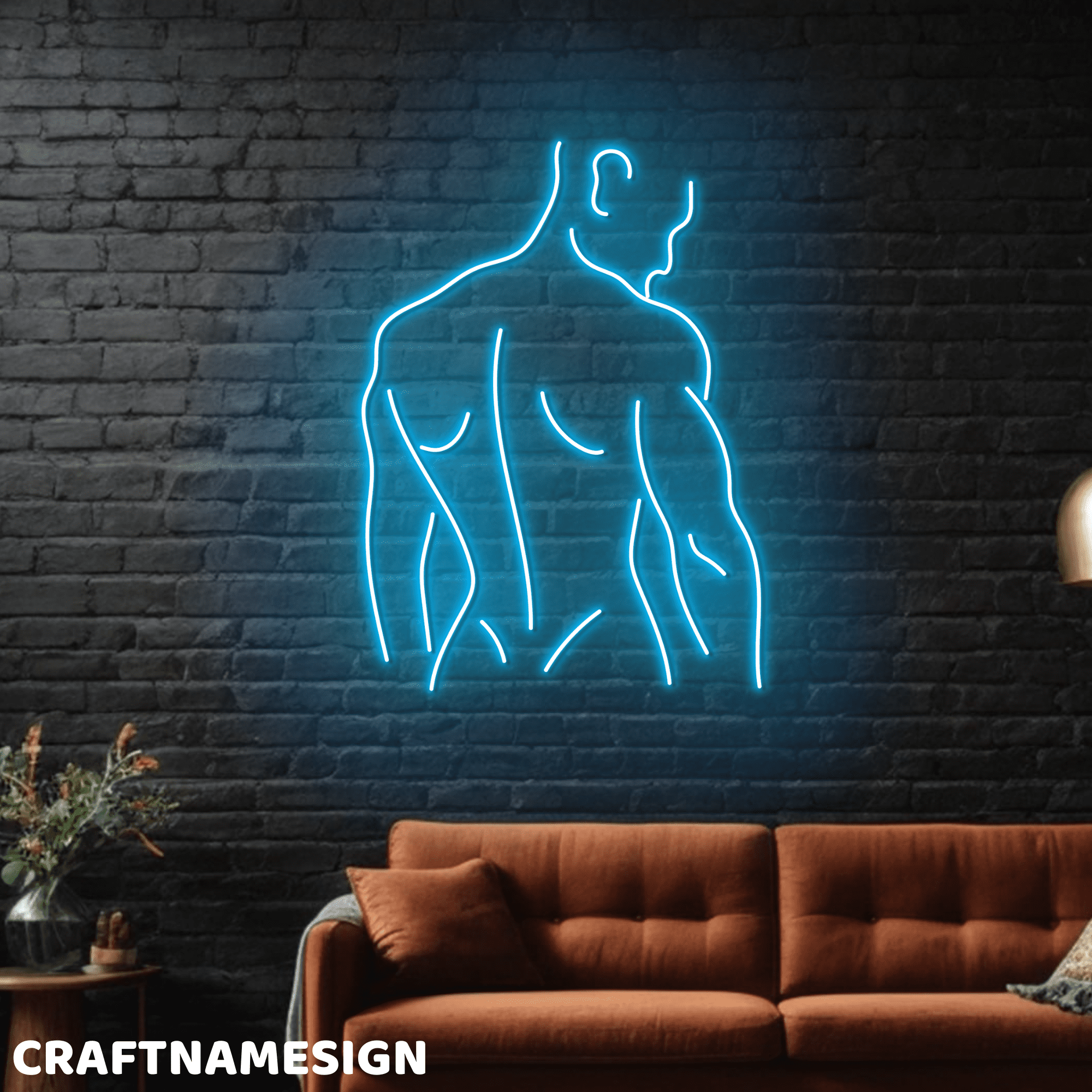 Craftnamesign Man Back Neon Sign, Man Body Wall Sign, Wall Decor Man ...