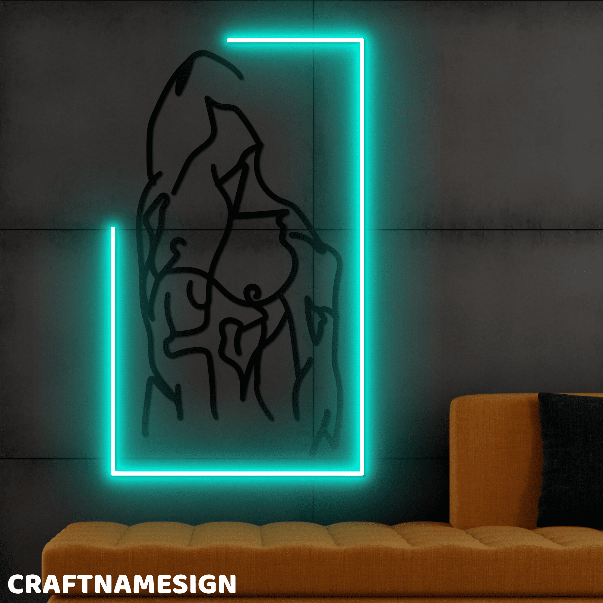 Craftnamesign Man Body Neon Decal, Man Cave Wall Art, Bodybuilding Wall ...