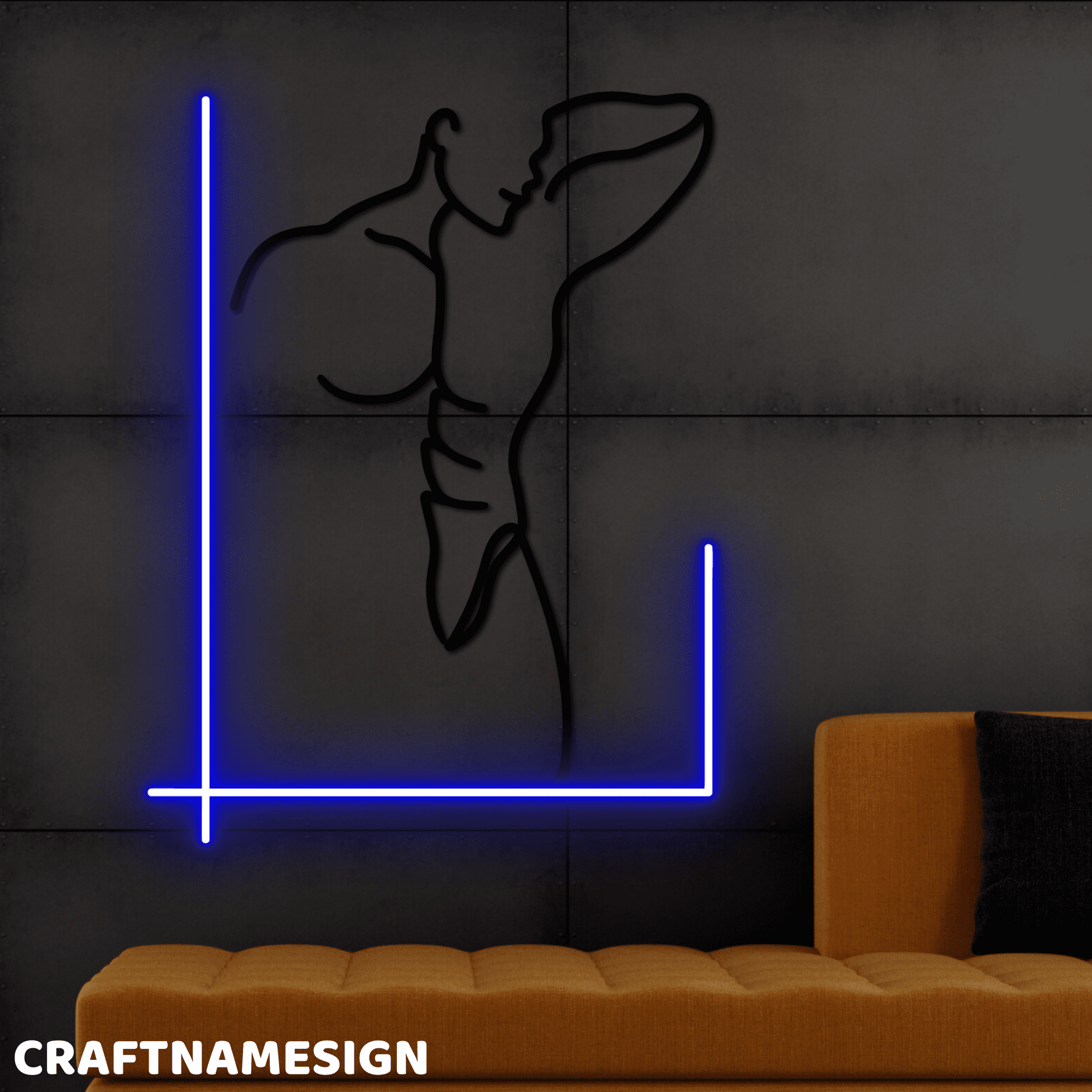 Craftnamesign Man Bodybuilding Neon Decal, Gym Studio Wall Sign, Man ...