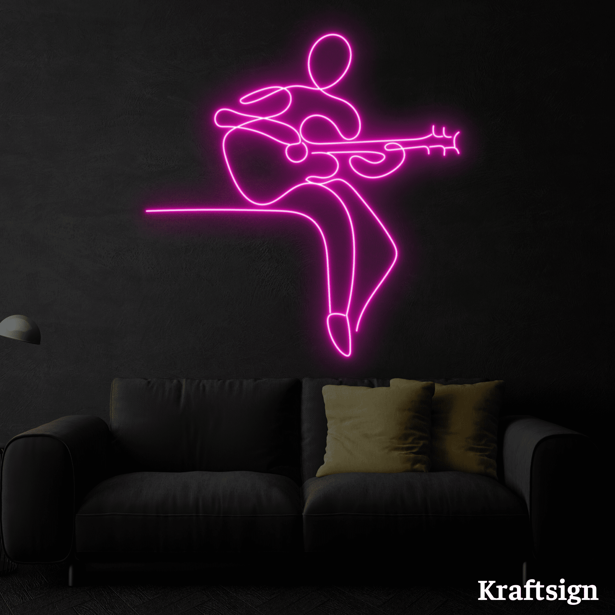 Craftnamesign Man Play Guitar Neon sign, Guitar Shop Decor, Guitarist ...