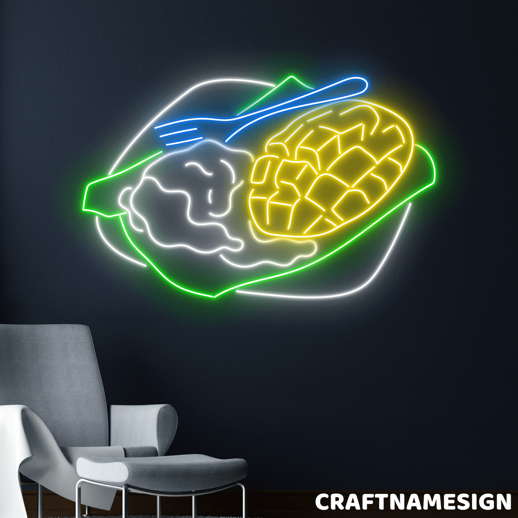 Craftnamesign Mango Sticky Rice Neon Sign, Thailand Restaurant Wall ...