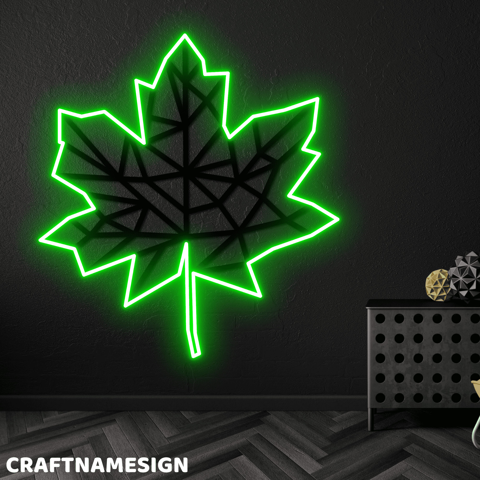 Craftnamesign Maple Leaf Neon Decal, Living Room Wall Art, Resort Wall ...