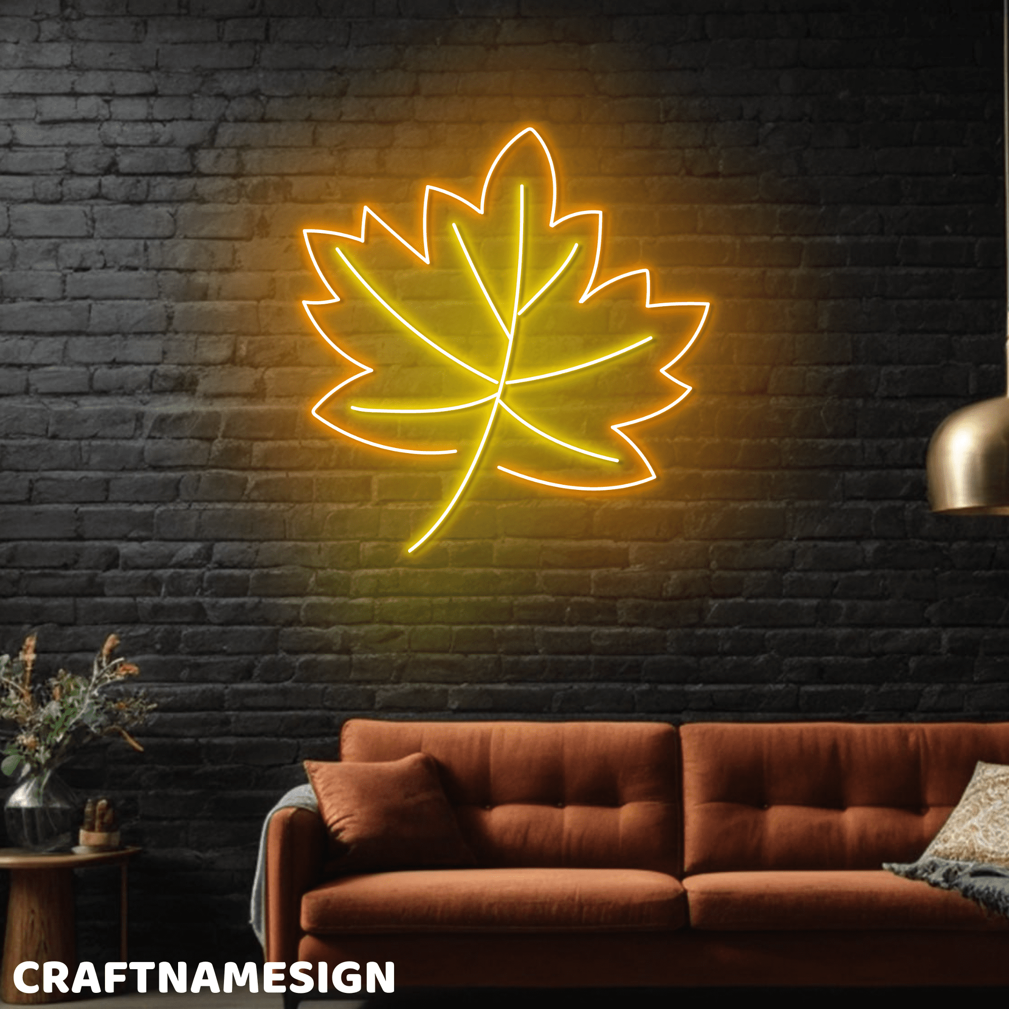 Craftnamesign Maple Leaf Neon Light Wall Sign, Leaf LED Sign For Fall ...