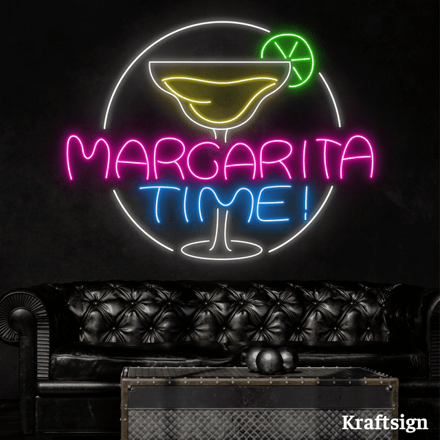 Craftnamesign Margarita Time Neon Sign, Margarita Neon Sign, Bar Neon ...