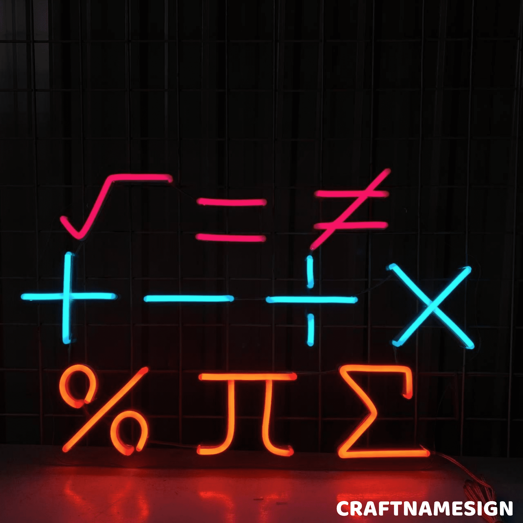 Craftnamesign Math Equation Neon Sign For Classroom Wall Art, Math Wall ...