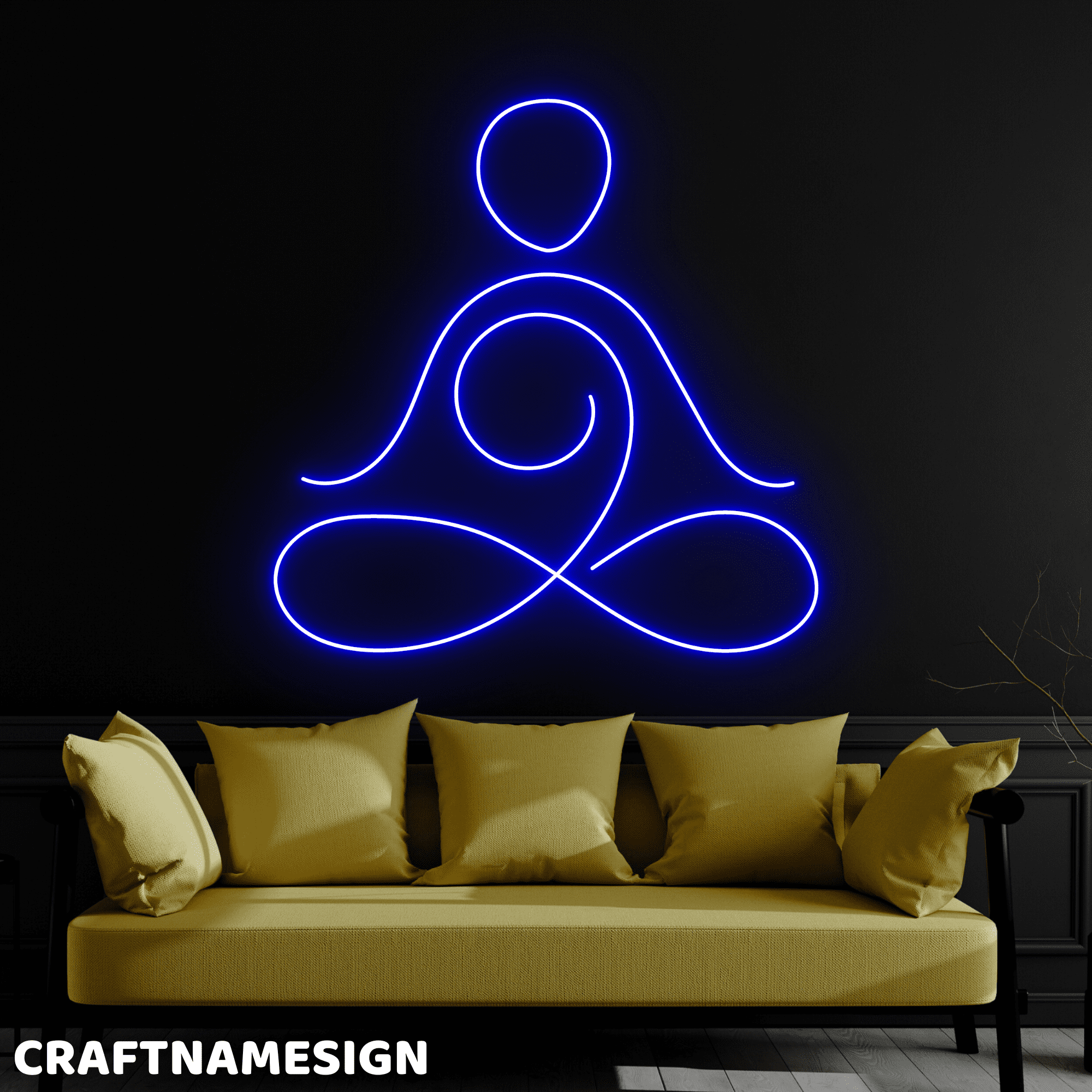 Craftnamesign Meditate Neon Sign, Meditate Class Wall Art, Home Room ...