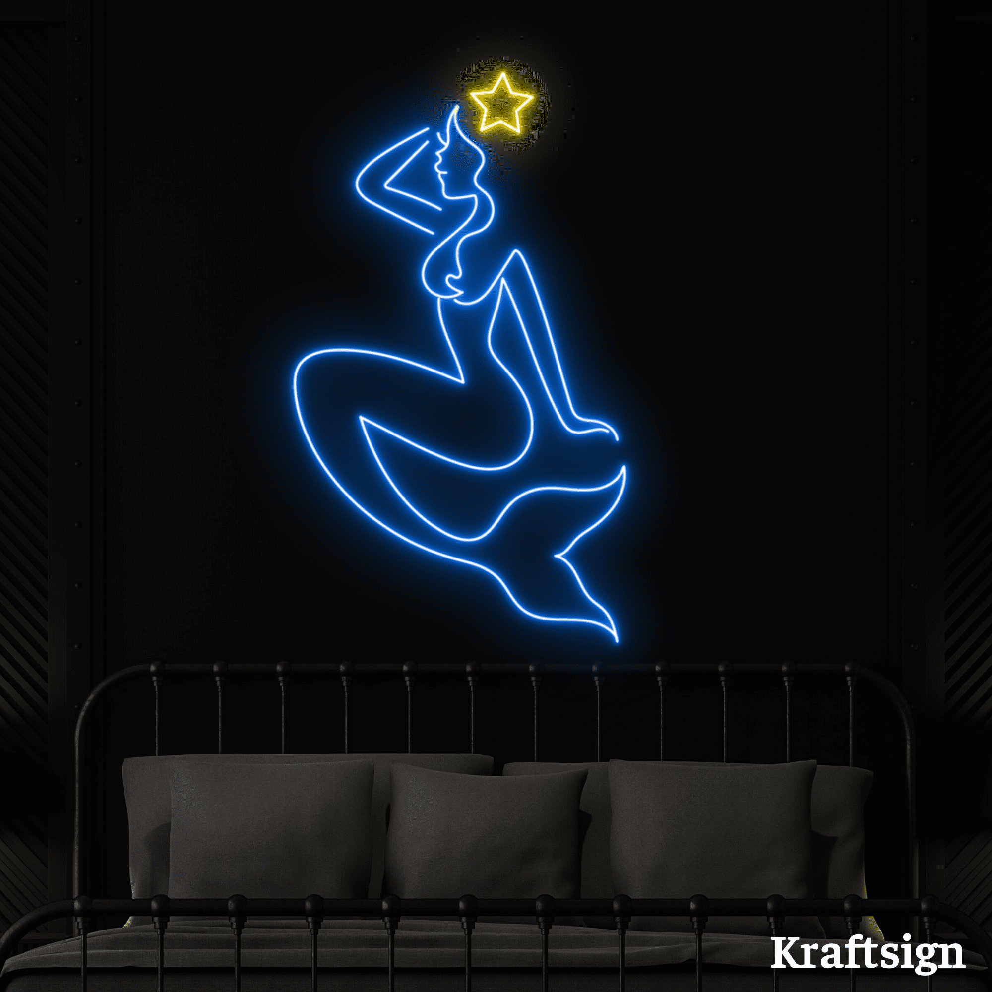 Craftnamesign Mermaid Neon LED Sign, Mermaid Lover Gifts, Kid Room ...