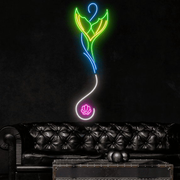 Craftnamesign Mermaid Tail Neon Sign Art, Mermaid Wall Art for Bedroom ...