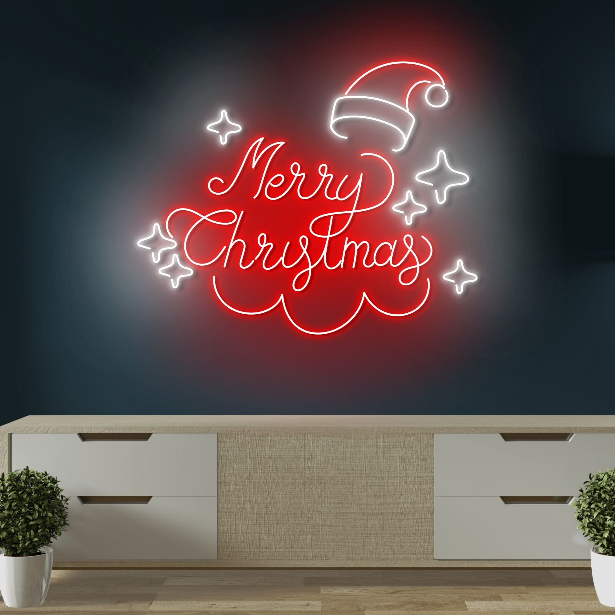 Craftnamesign Merry Christmas LED Neon Sign, Christmas Wall Art, Xmas ...