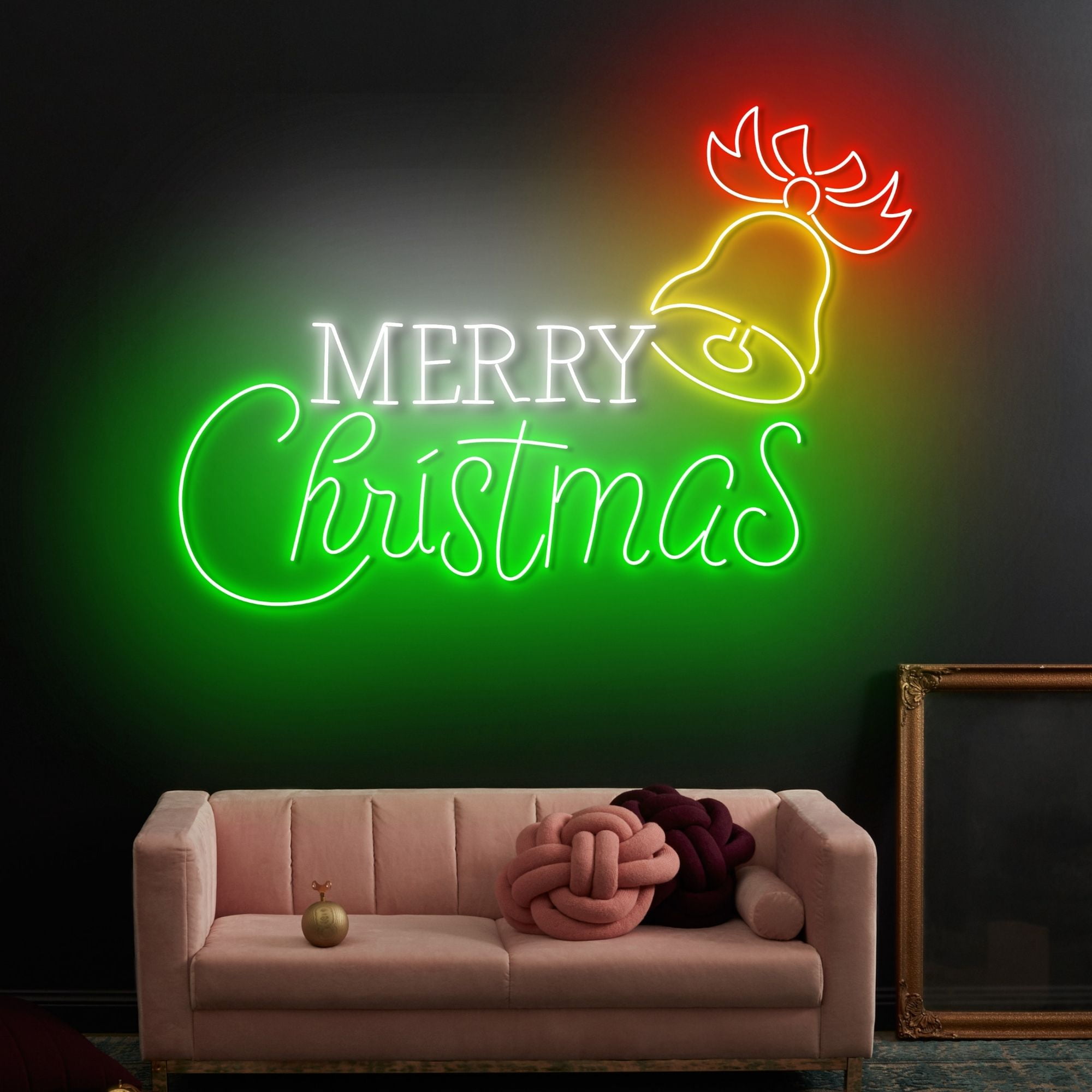 Craftnamesign Merry Christmas Neon Light, Christmas Bell Led Sign ...