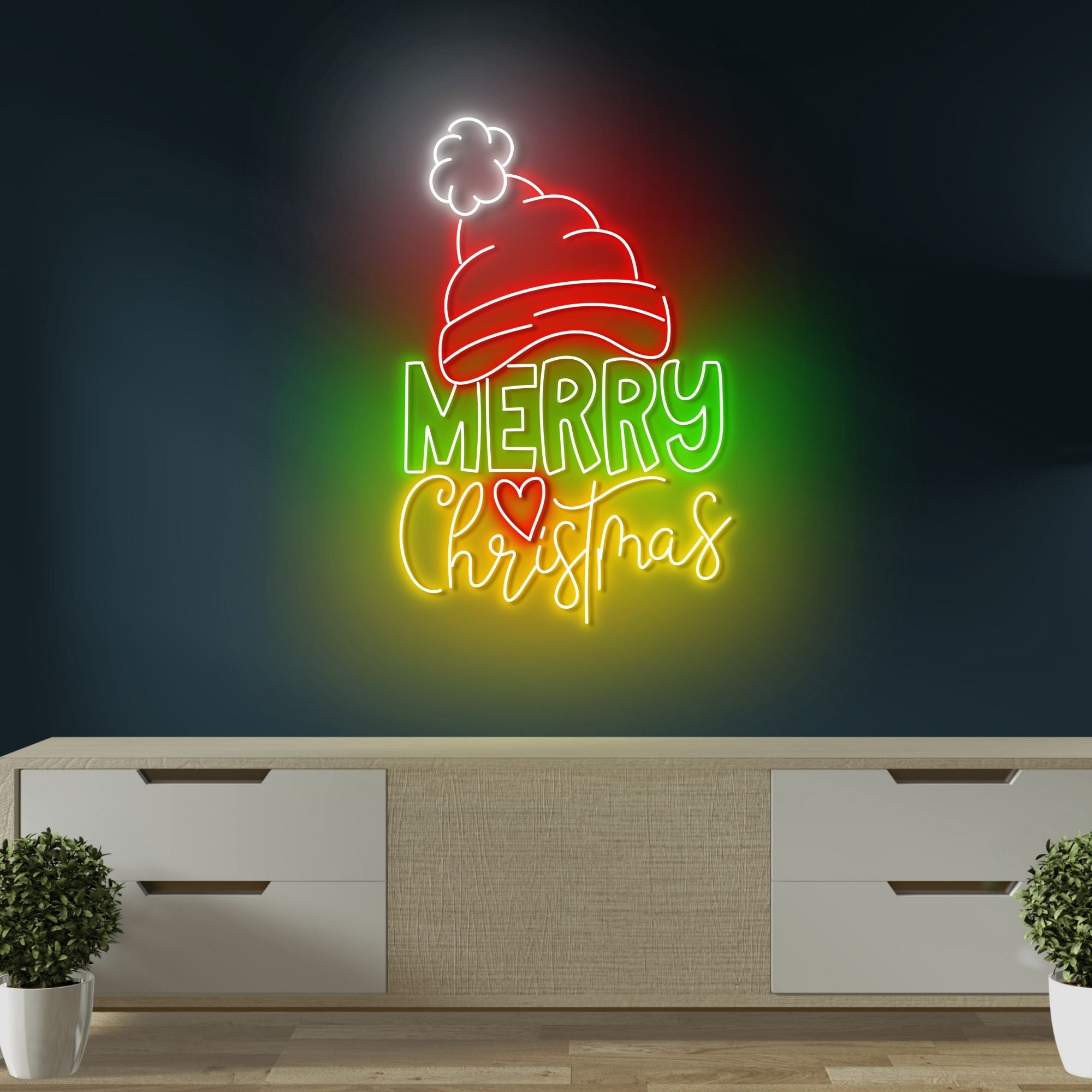 Craftnamesign Merry Christmas Neon Light, Merry Christmas Led Sign ...
