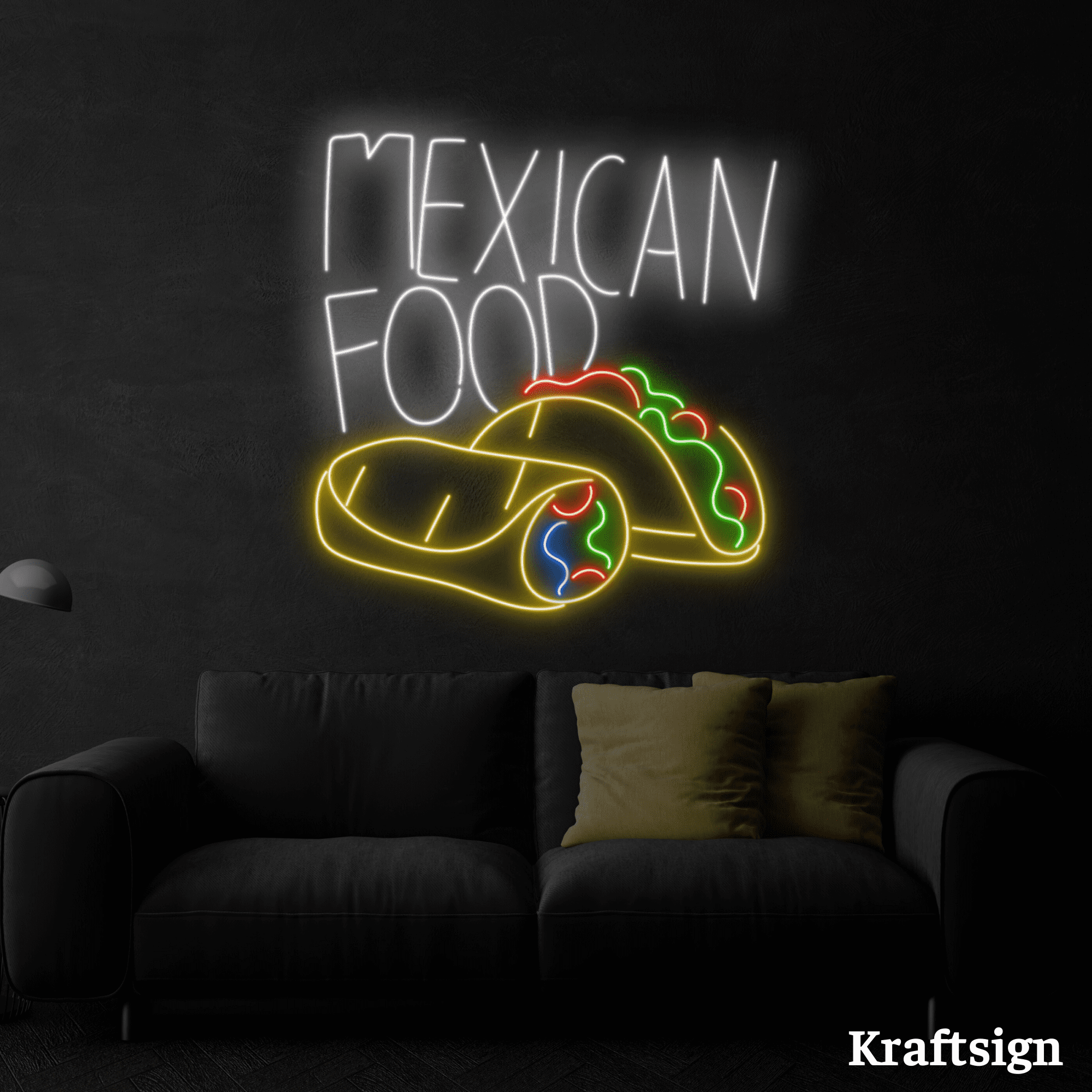 Craftnamesign Mexican Food Neon Sign, Tacos Burrito LED Sign, Food ...