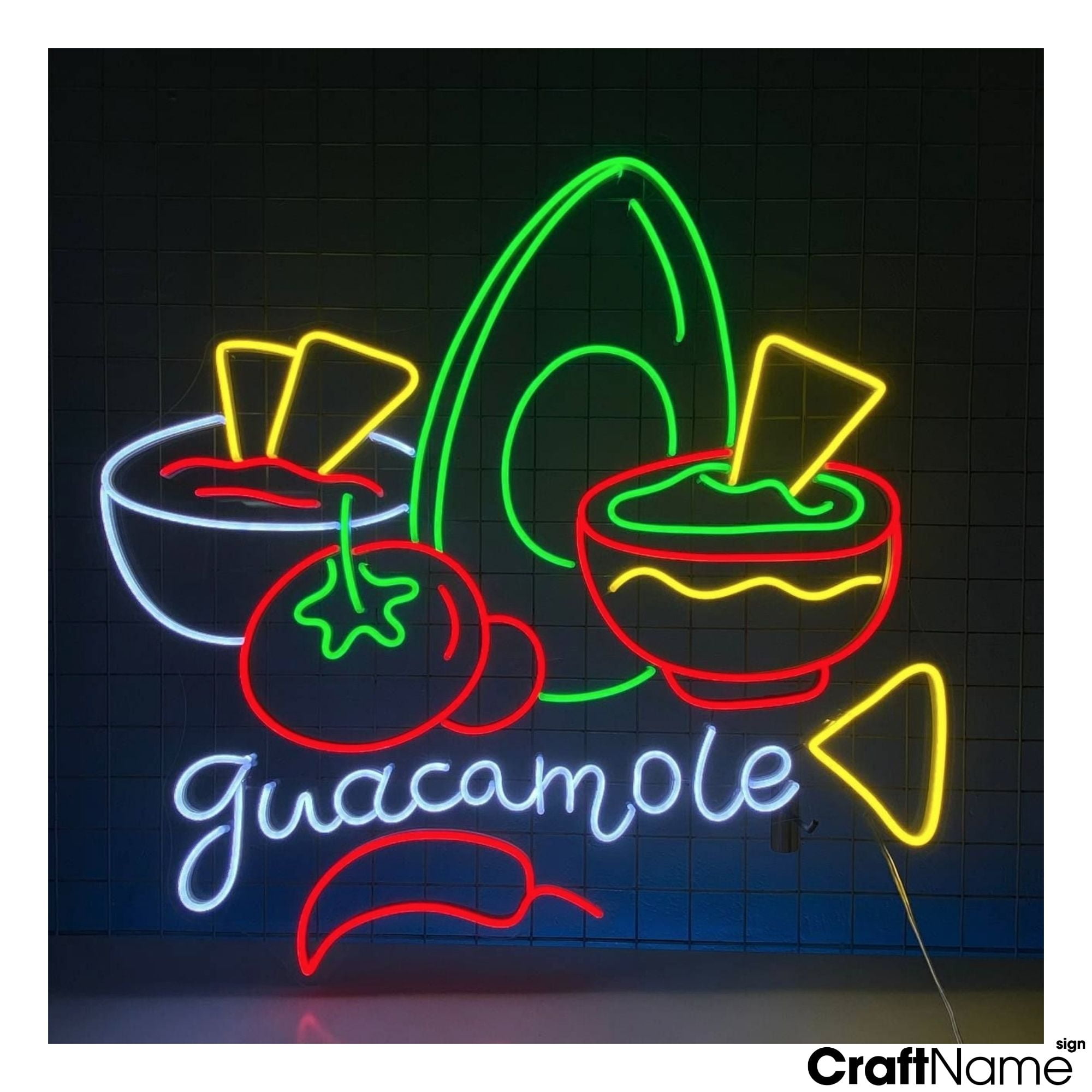 Craftnamesign Mexican Guacamole Neon Sign, Restaurant Wall Art, Mexican ...