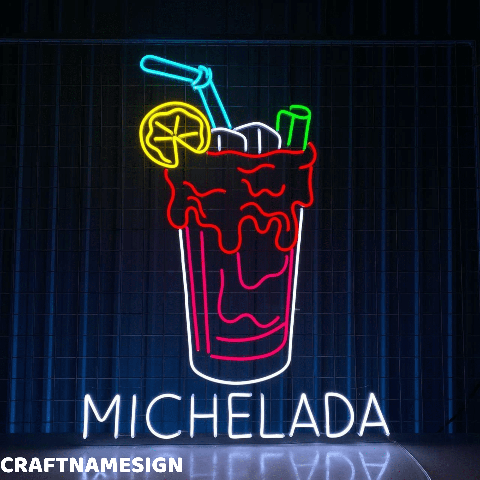 Craftnamesign Mexican Michelada Cocktails Led Sign, Bar Wall Decor, Bar ...