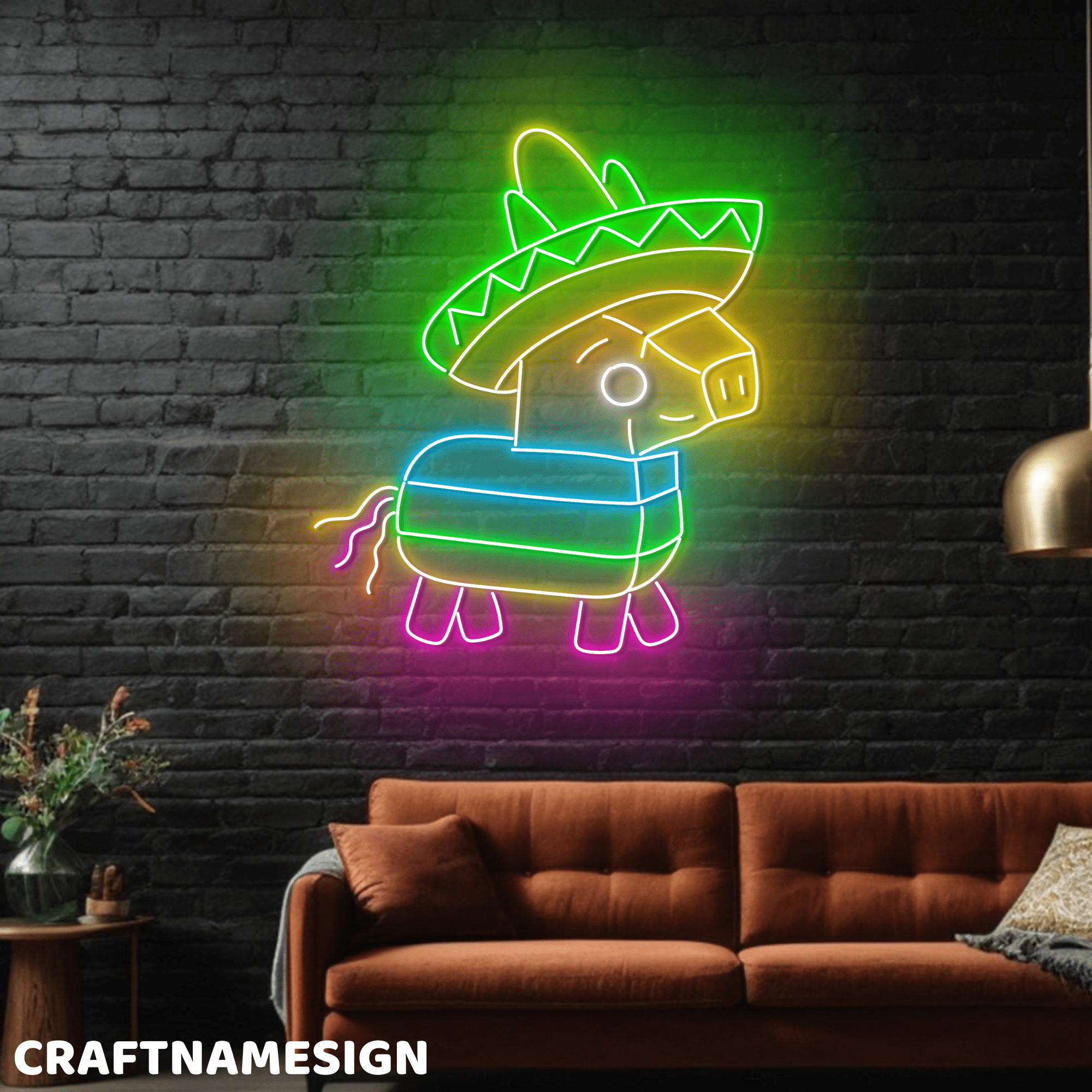 Craftnamesign Mexican Pinata Neon Light, Mexican Festival LED Wall Art ...