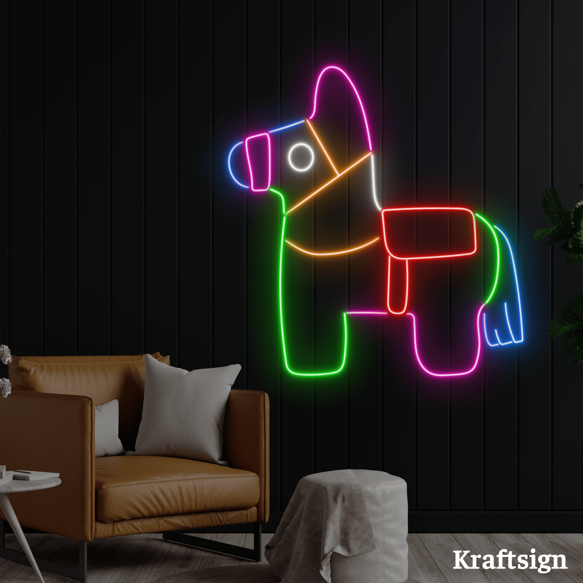 Craftnamesign Mexican Pinata Rainbow Neon Sign, Bedroom Decor, Kid ...