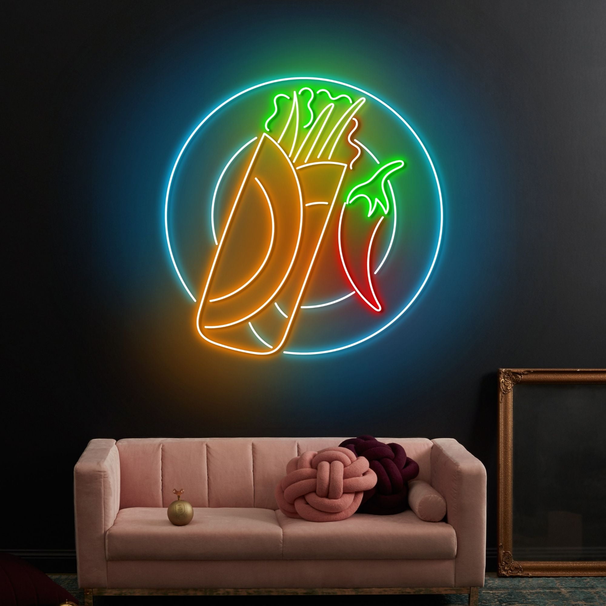 Craftnamesign Mexican Spicy Chimichanga Neon LED Light, Burrito ...
