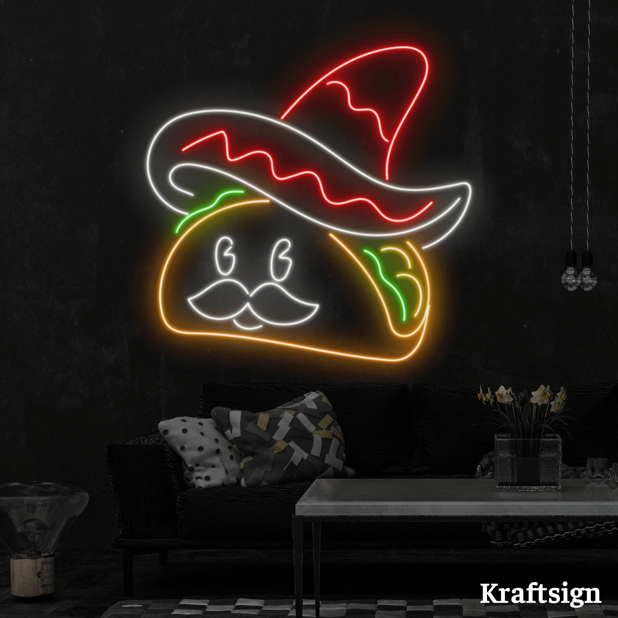 Craftnamesign Mexican Tacos Neon Sign, Tacos Restaurant Decor, Tacos ...