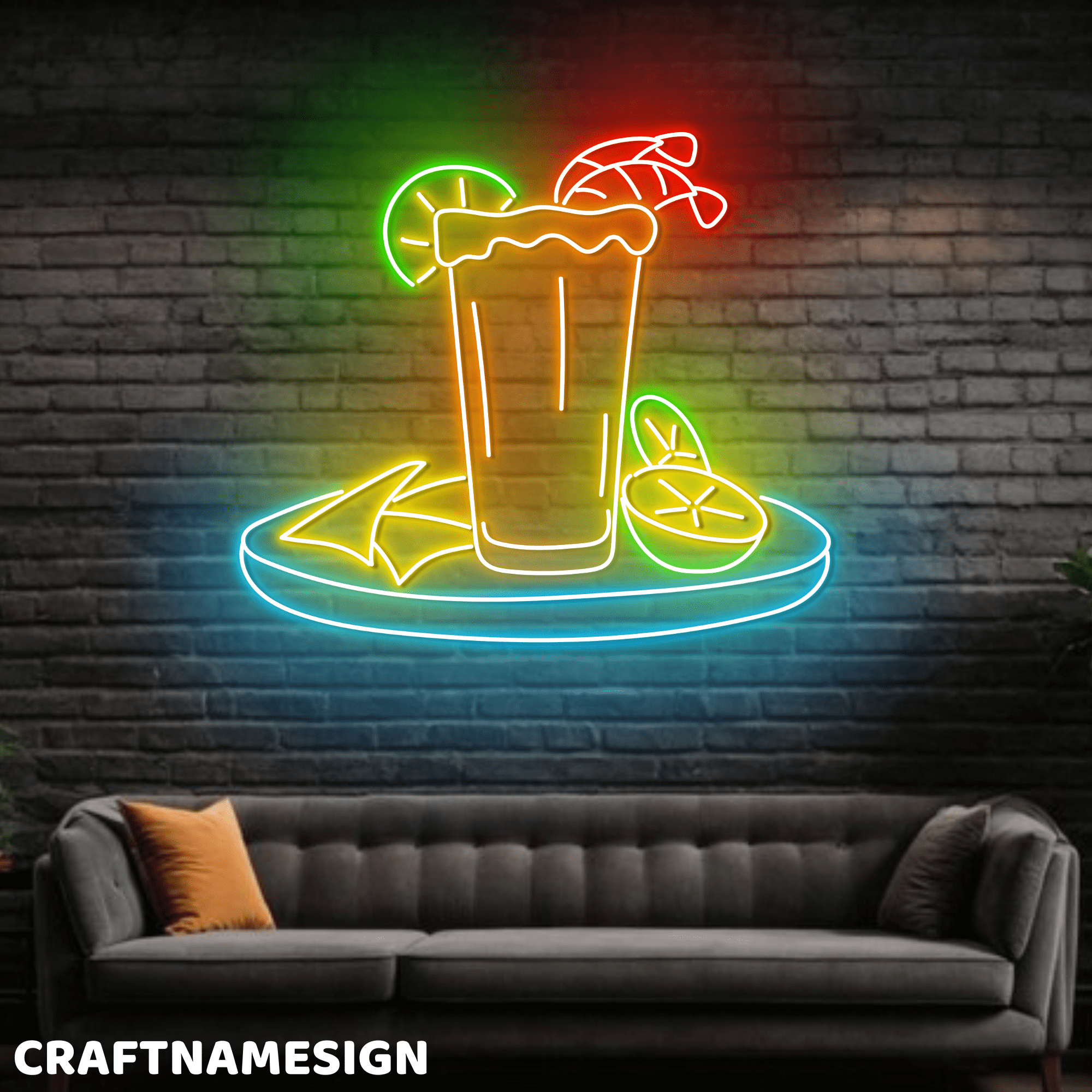 Craftnamesign Michelada Cocktail Nachos Neon Light For Drink Store ...