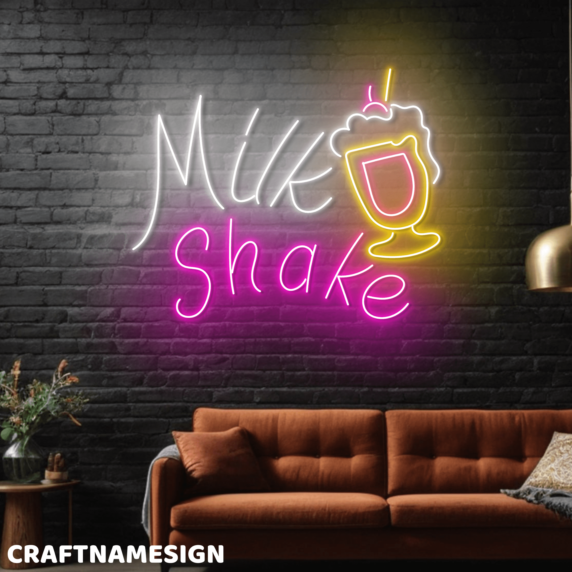 Craftnamesign Milkshake Neon Light For Wall Decor, Drink Store LED Wall ...