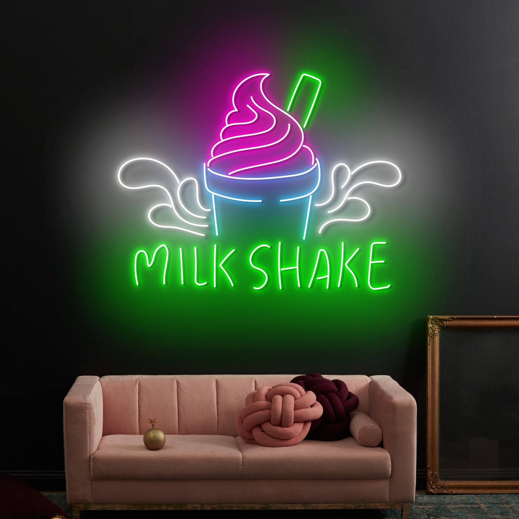 Craftnamesign Milkshake Neon Light, Welcome Milkshake Wall Art ...