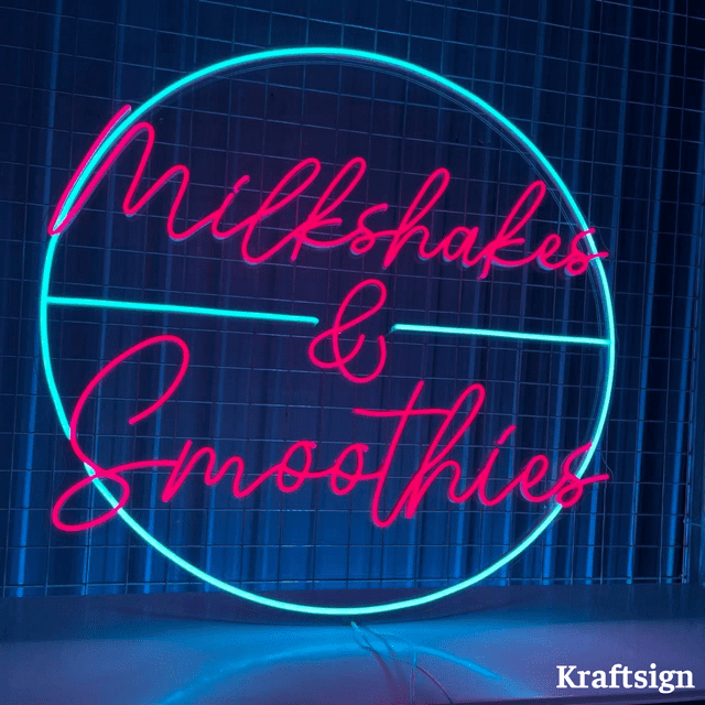 Craftnamesign Milkshakes & Smoothies Neon Sign, Drink Shop LED Signage ...