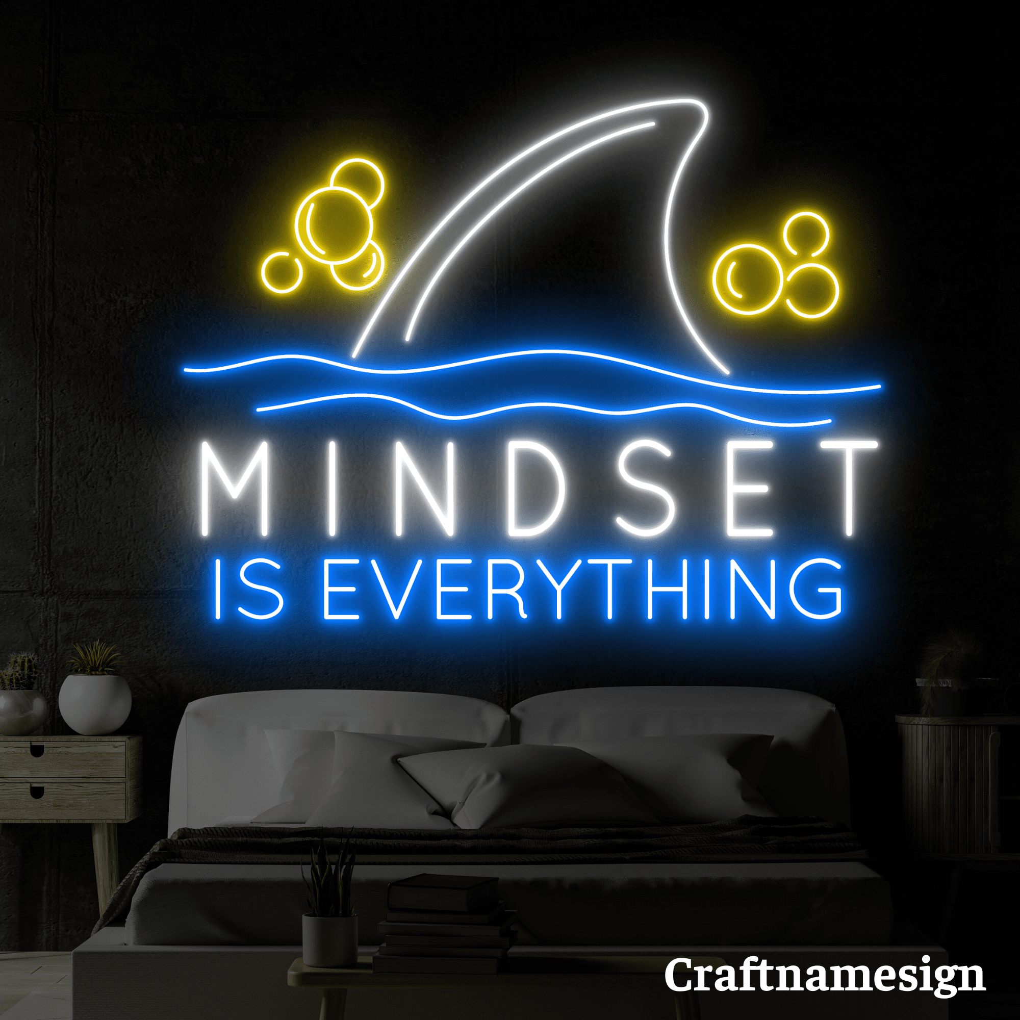 Craftnamesign Mindset Is Everything Neon Sign for Bedroom Bar Office ...