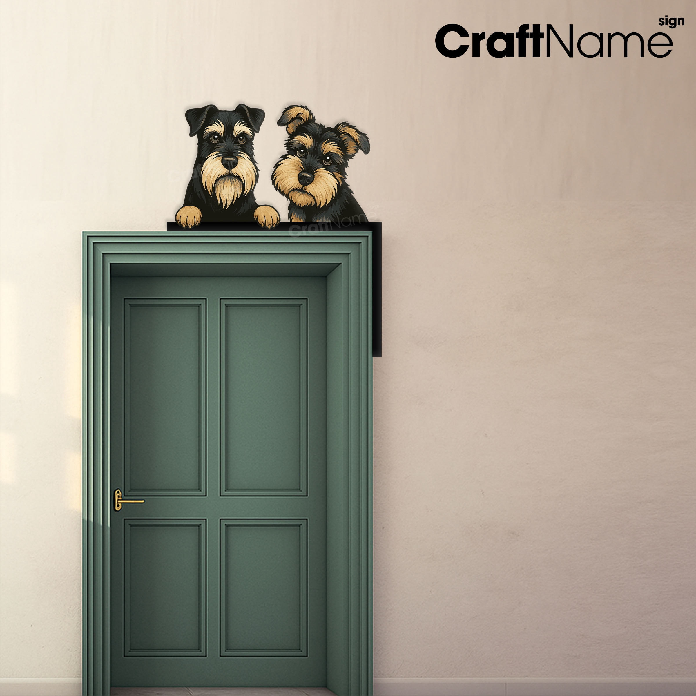 Craftnamesign Miniature Schnauzer Dog Metal Door Topper, Bedroom Door ...