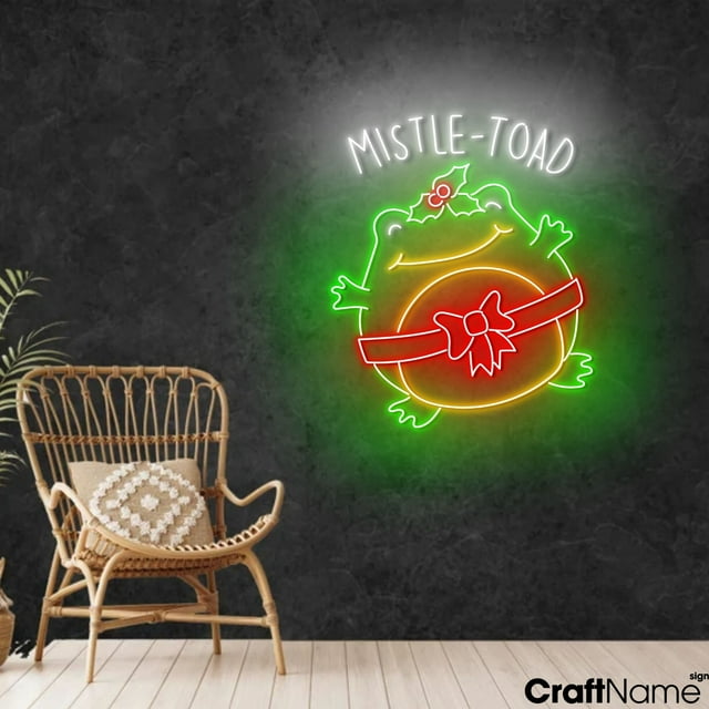 Craftnamesign Mistle Toad Neon LED Sign Wall Art For Merry Christmas ...
