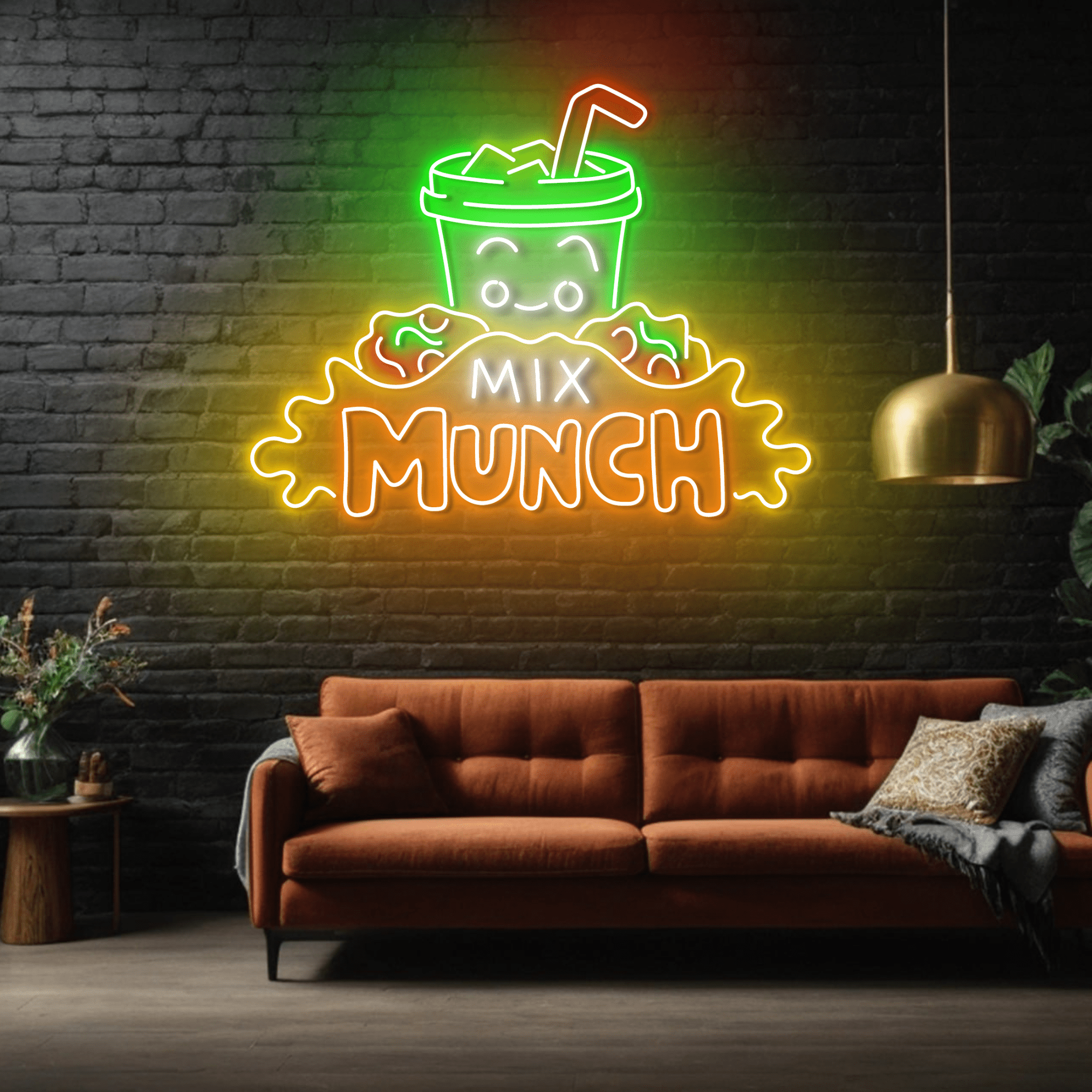 Craftnamesign Mix Munch Neon Sign, Restaurant Wall Sign, Food Wall Art ...