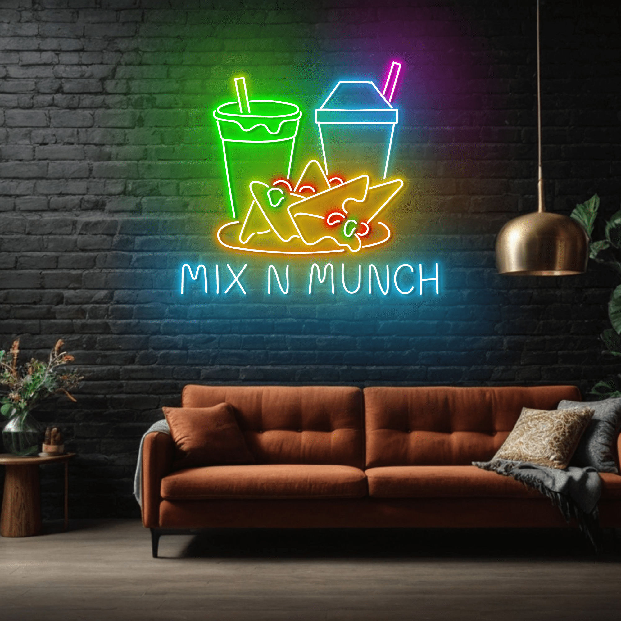 Craftnamesign Mix n Munch Iced Coffee Neon Sign, Nachos Wall Sign ...