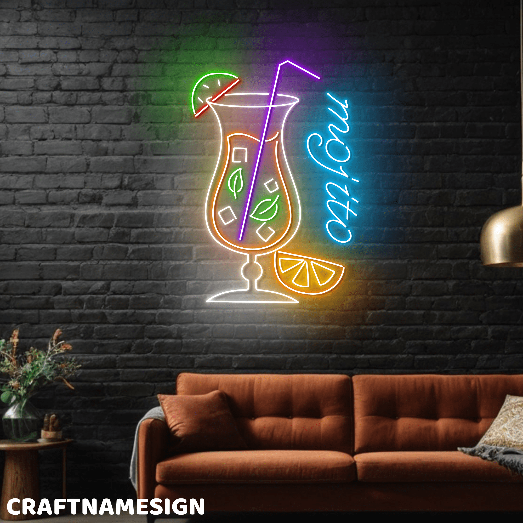 Craftnamesign Mojito Neon Sign, Open Sign For Drink Store Bar Pub Wall ...