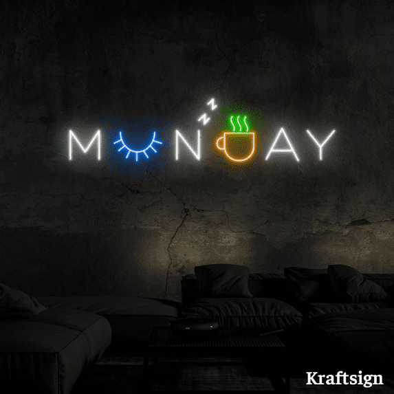 Craftnamesign Monday Neon Sign, Coffee Shop Decor, Bedroom Wall Art ...