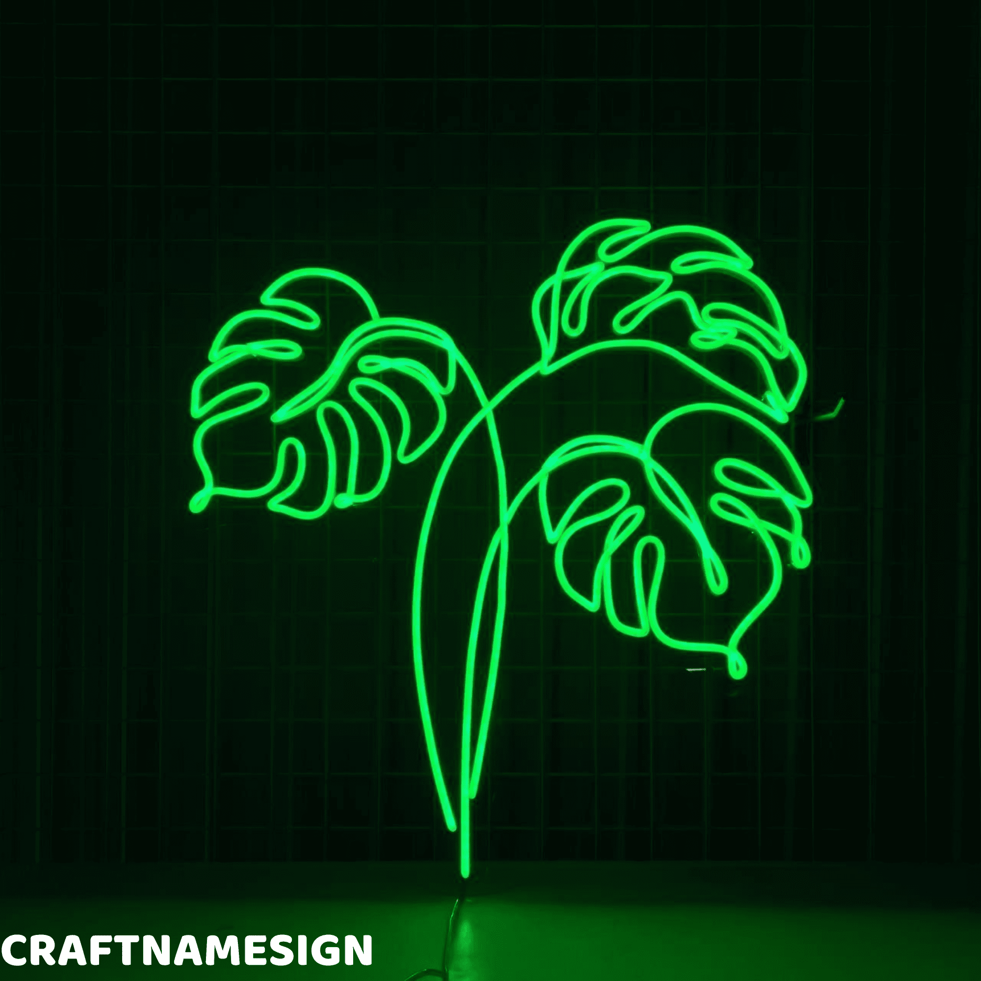 Craftnamesign Monstera Neon Sign, Home Room Wall Decor, Coffee Store ...