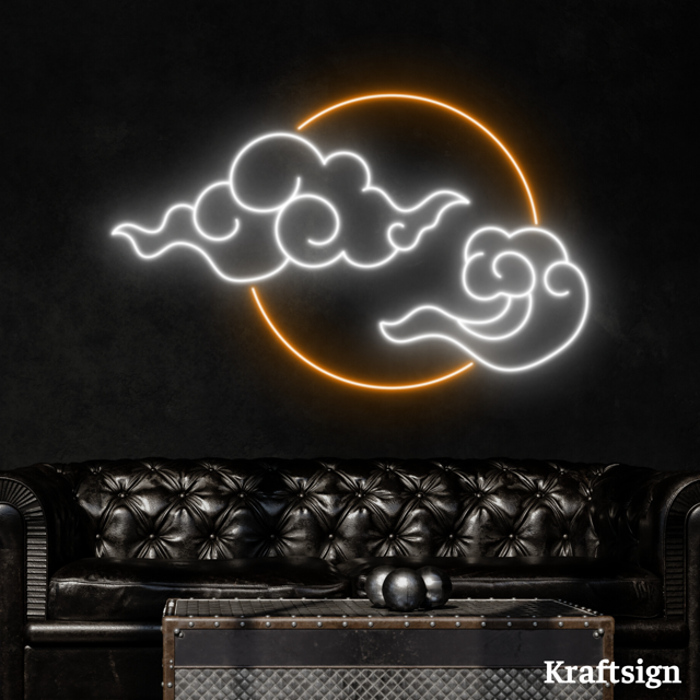 Craftnamesign Moon Cloud Neon Sign, Bedroom Decor, Moon Cloud LED Signs ...