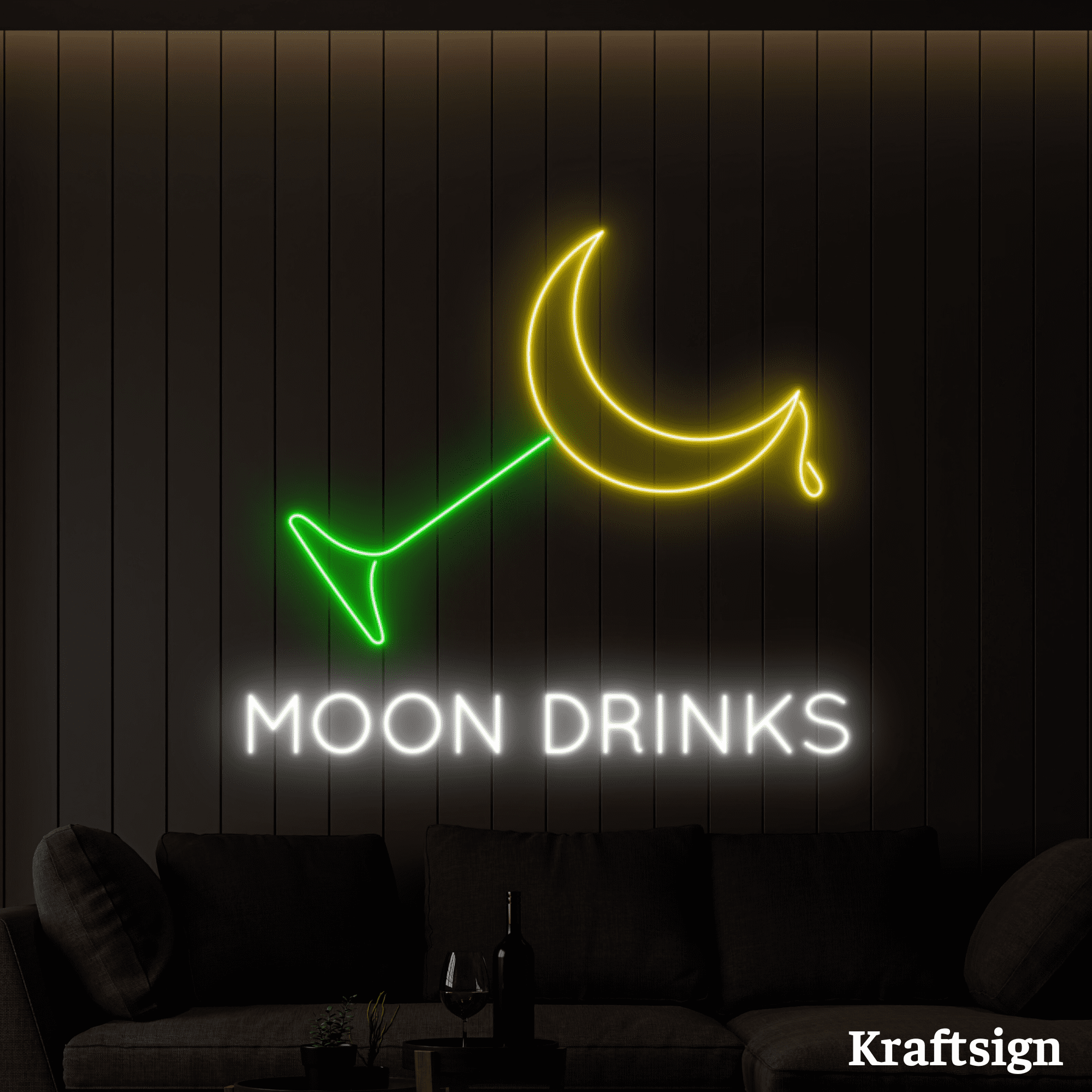 Craftnamesign Moon Drinks Neon Sign, Drink Beverage Shop Decor, Bar Sign - Walmart.com