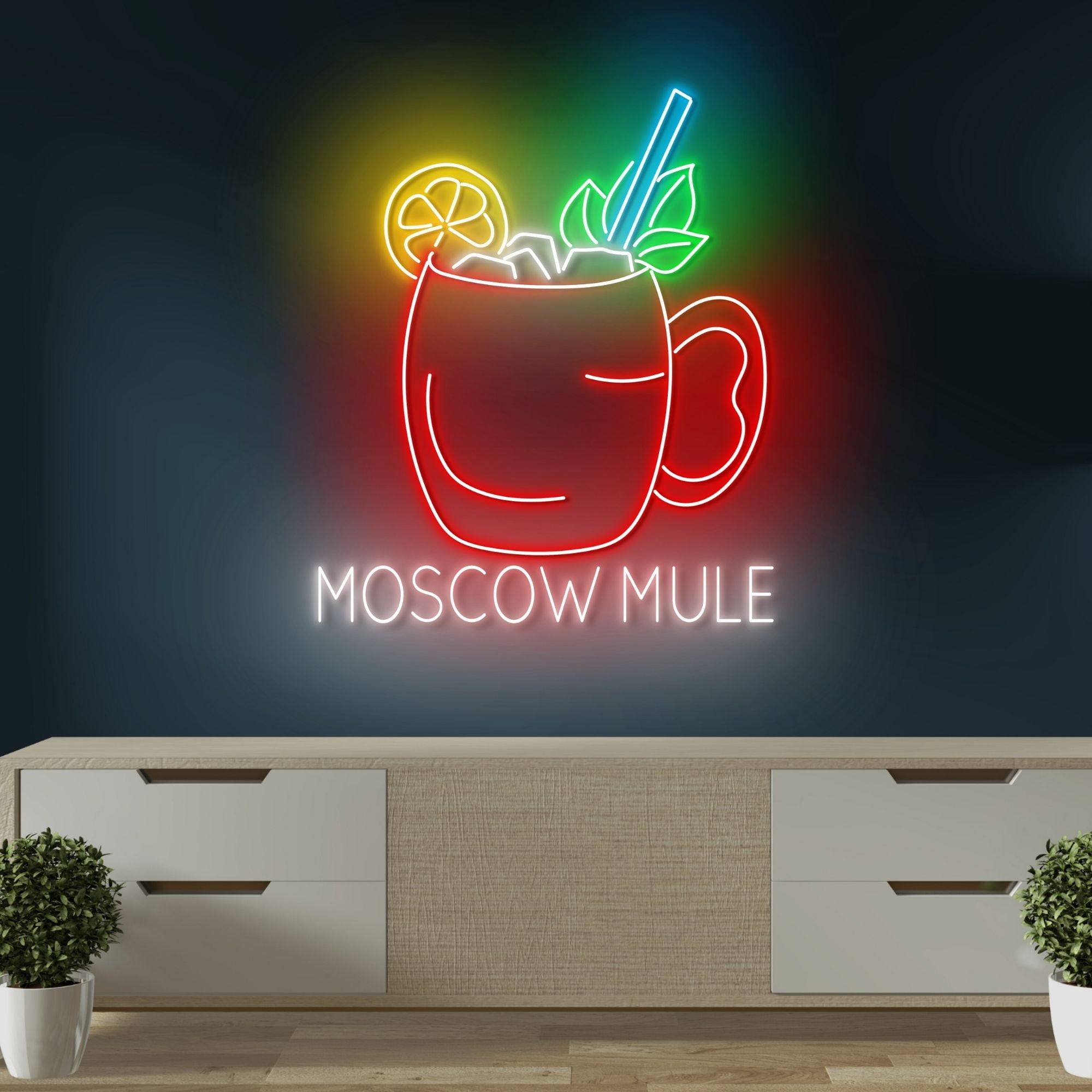 Craftnamesign Moscow Mule Neon Light Wall Art, Moscow Mule LED Sign ...