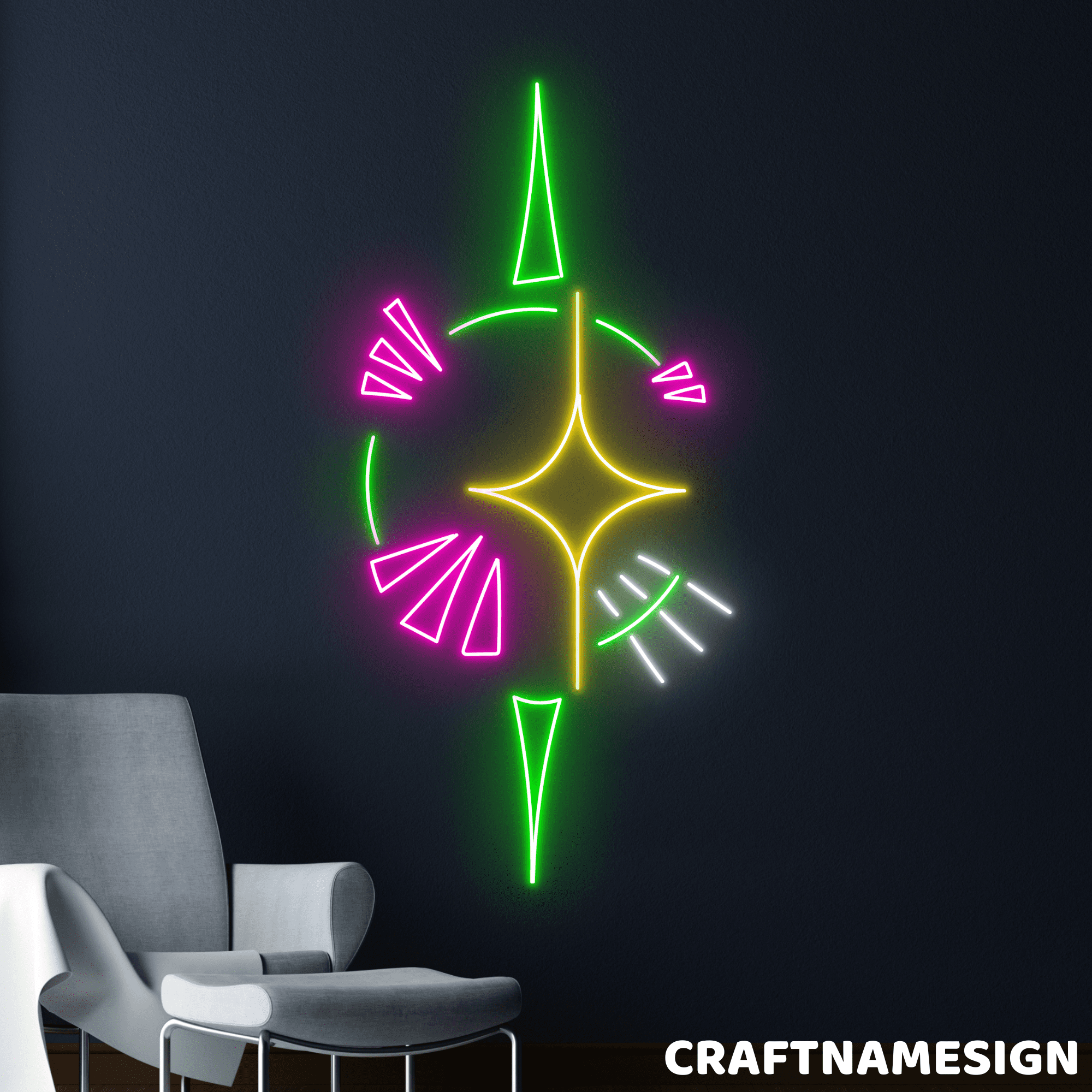 Craftnamesign Motifs Neon Sign, Living Room Wall Art, Coffee Shop Wall ...