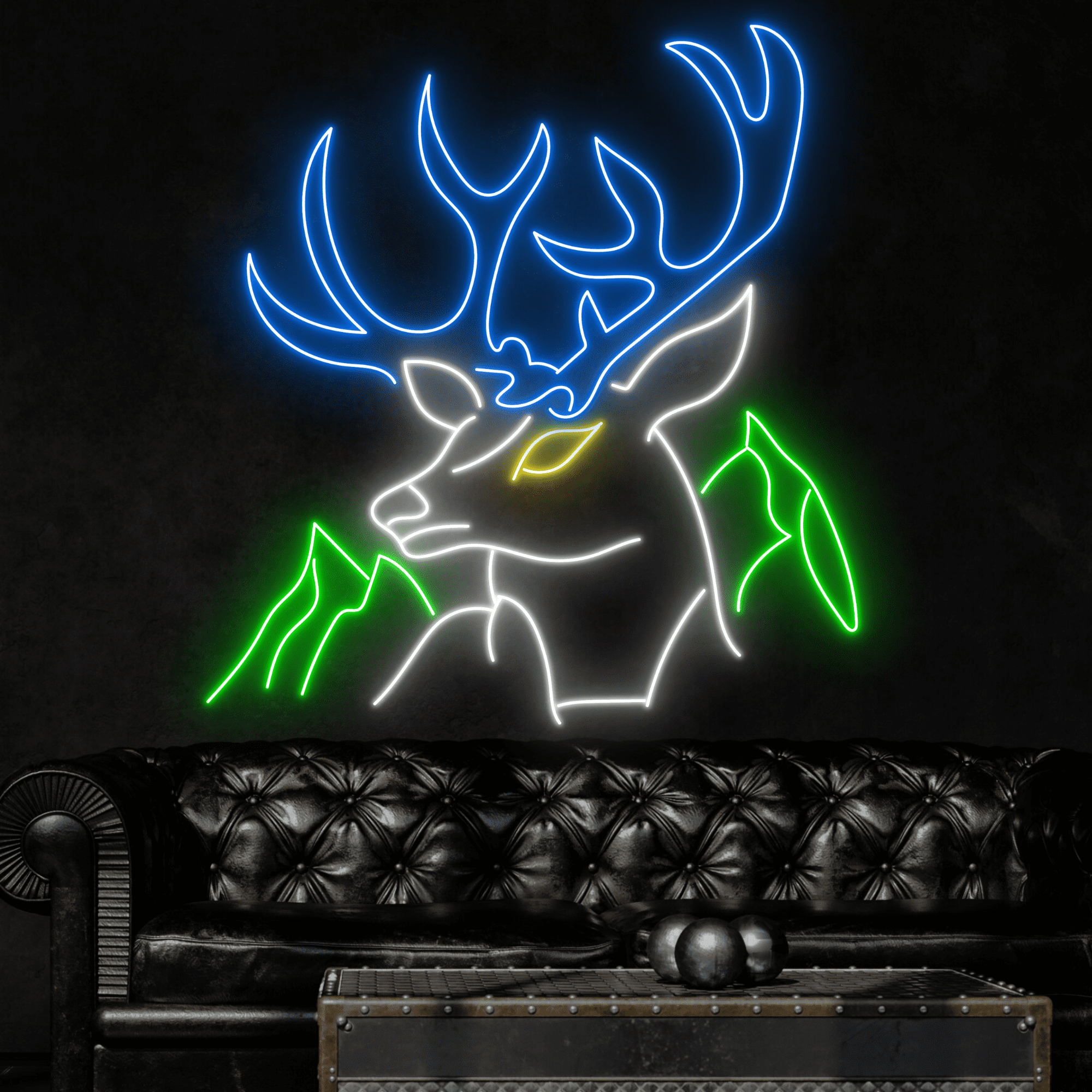 Craftnamesign Mountain Deer Neon Sign, Deer Wall Art, Deer Wall Decor ...