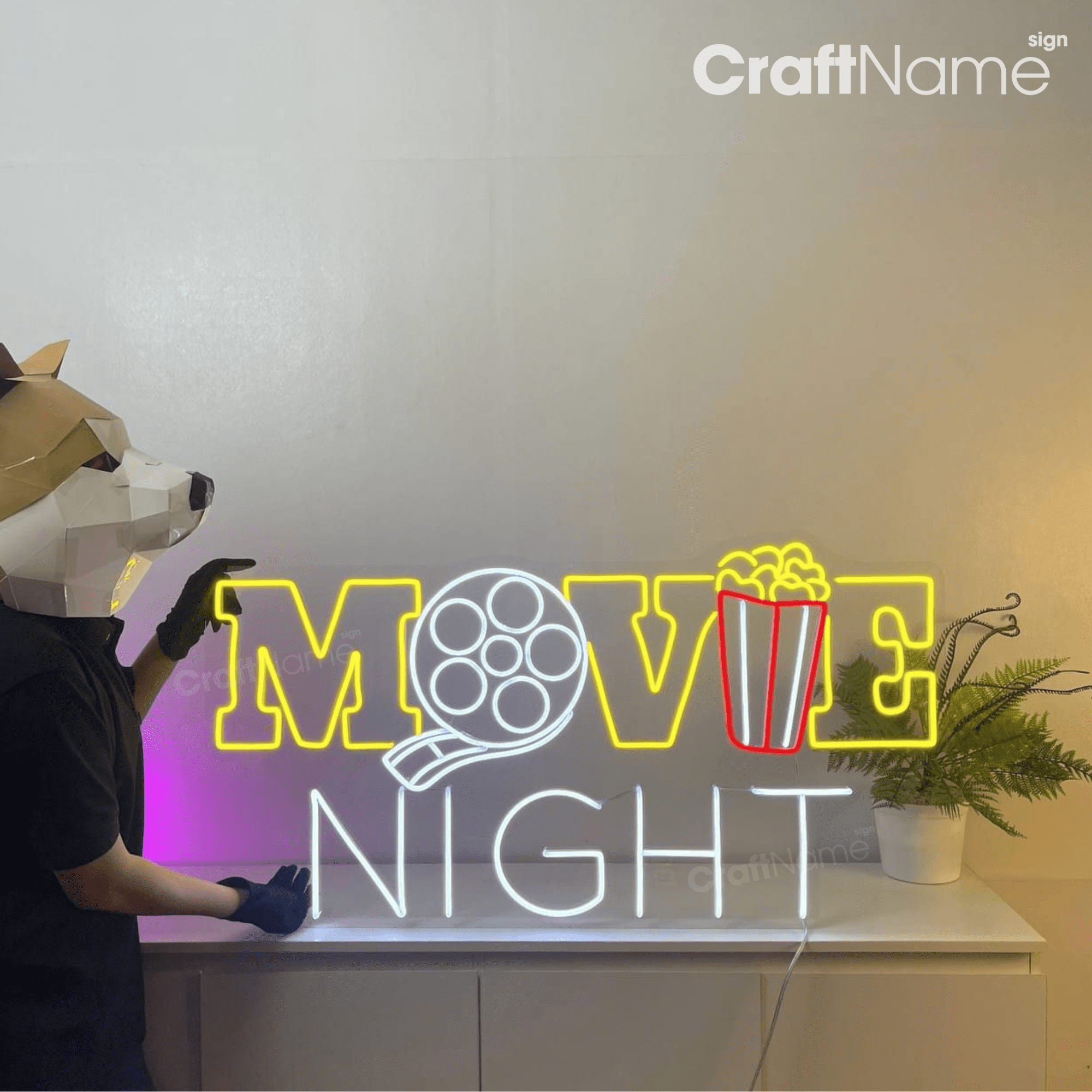 Craftnamesign Movie Night Led Light for Movie Theater Wall Art, Cinema ...