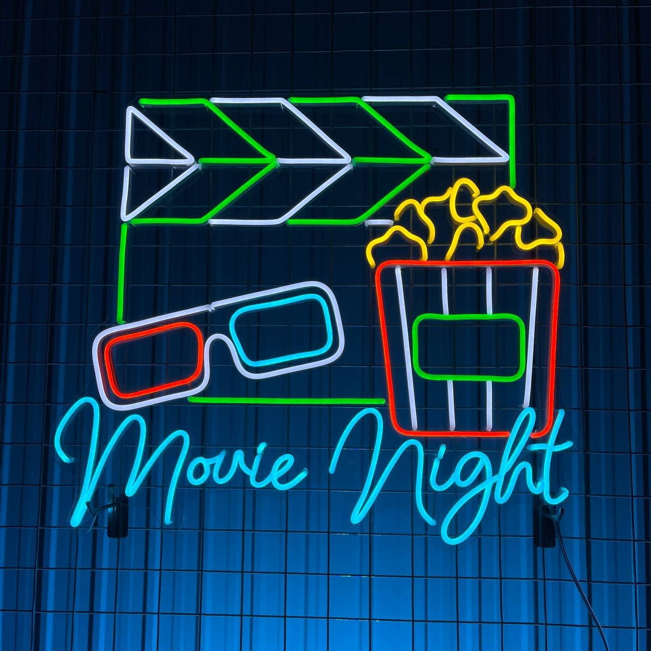 Craftnamesign Movie Night Neon Sign, Cinema LED Signage, Living Room ...
