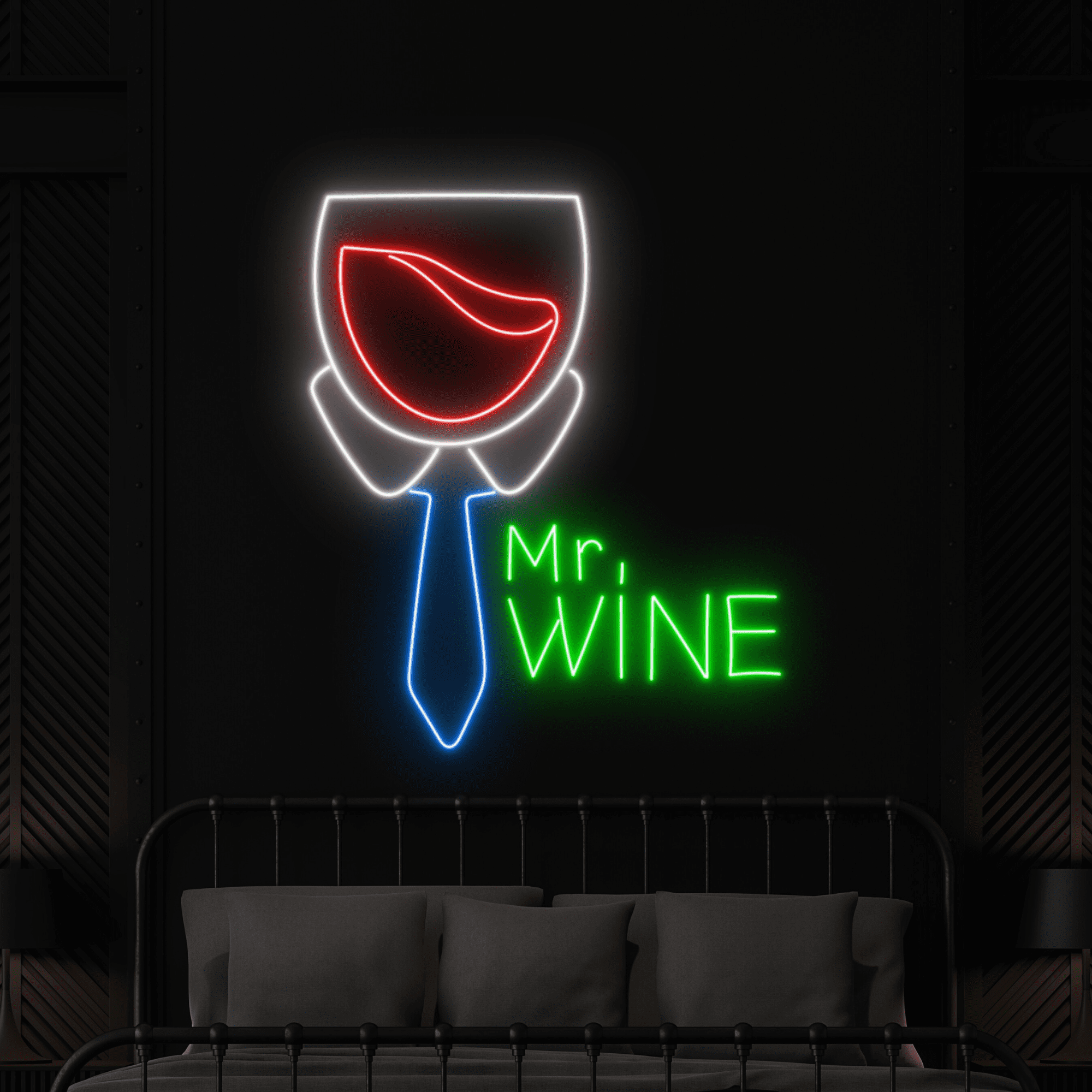 Craftnamesign Mr. Wine Neon Sign, Wine Shop Decor, Restaurant Wall Art ...