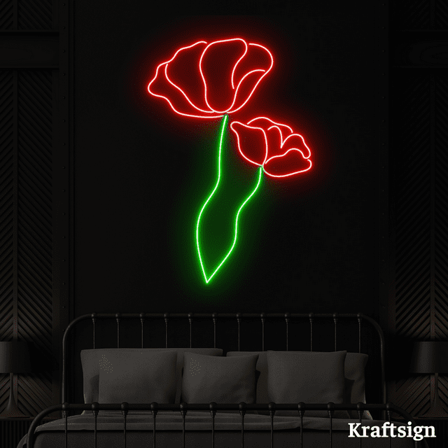 Craftnamesign Multi-Petaled Flower Neon Sign, Flower Shop LED Sign ...