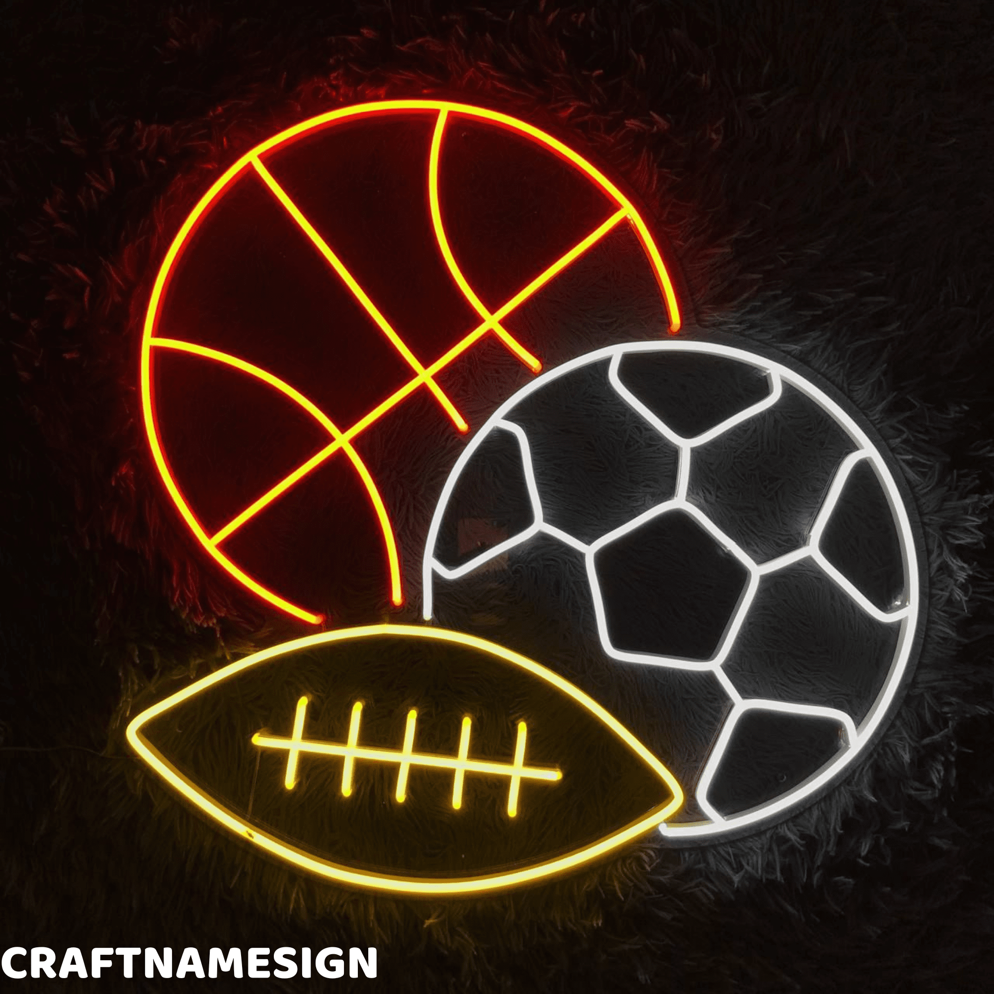 Craftnamesign Multi Sport Neon Sign, Soccer Ball Shop Wall Art ...
