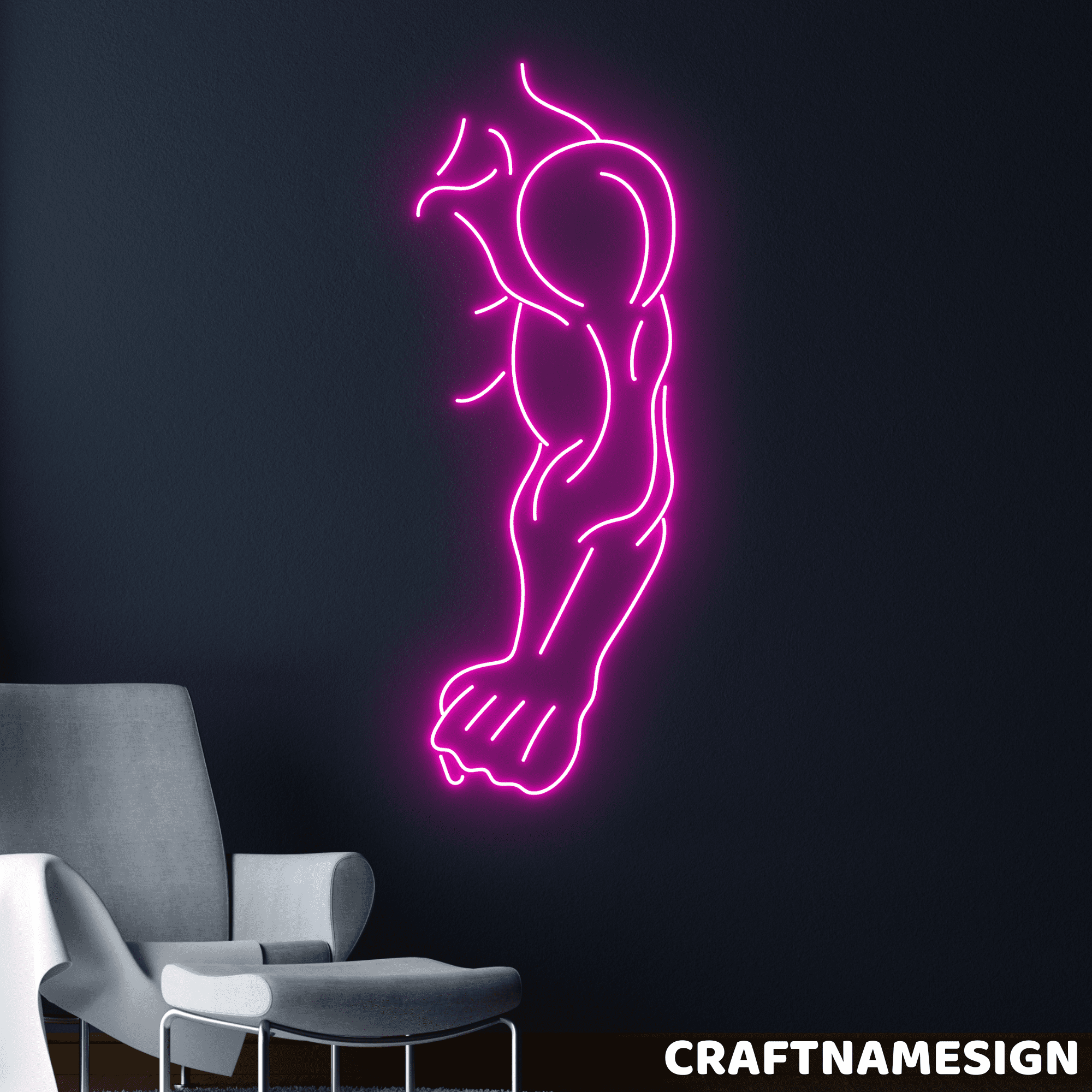 Craftnamesign Muscular Arm Neon Sign, Man Cave Wall Art, Gym Room Wall Decor - Walmart.com