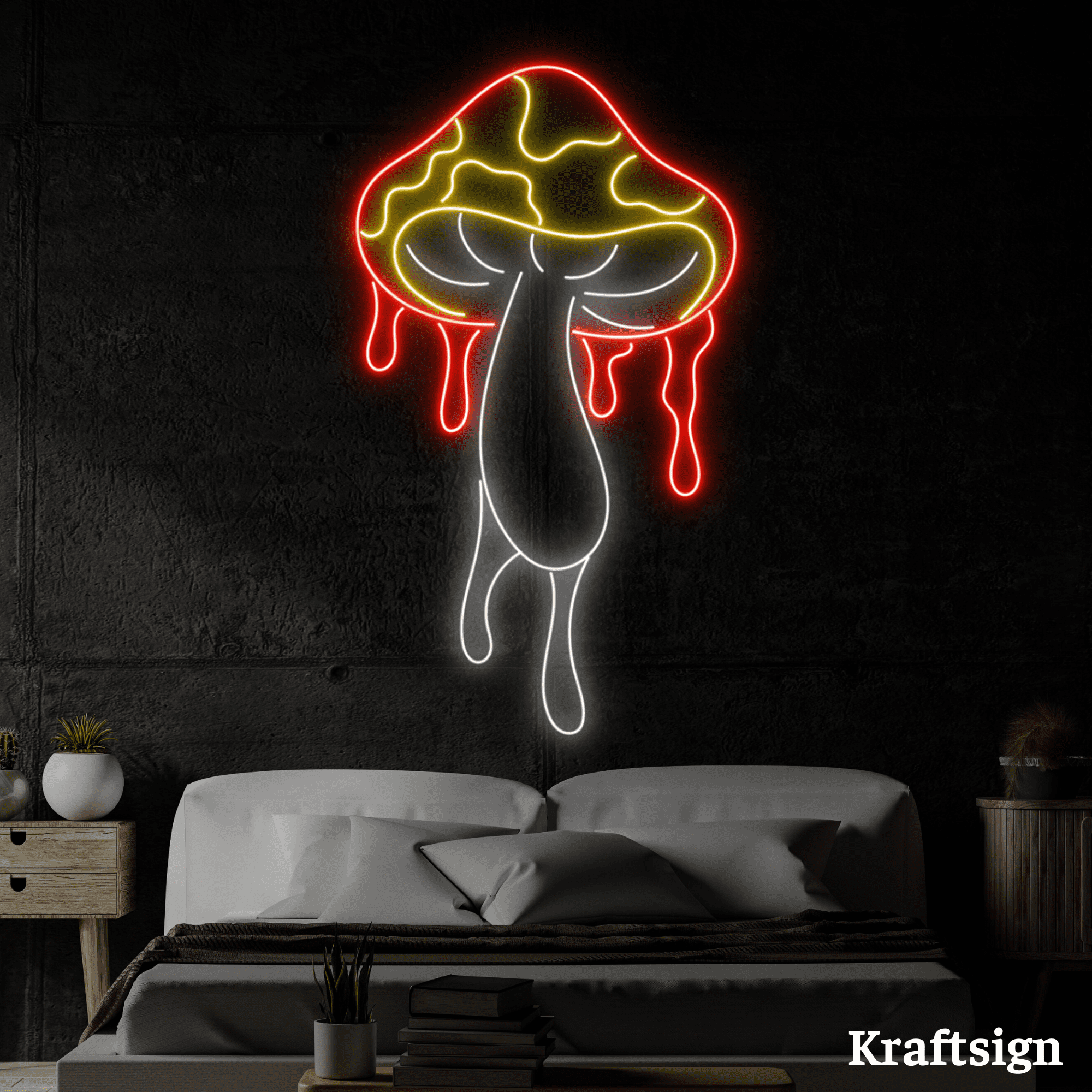 Craftnamesign Mushroom Neon Sign, Mushroom Lover Gifts, Bedroom Decor ...