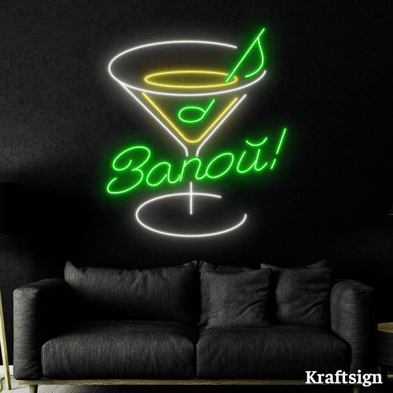 Craftnamesign Music Note In Cocktail Neon Sign,Cocktail LED Sign,Bar ...