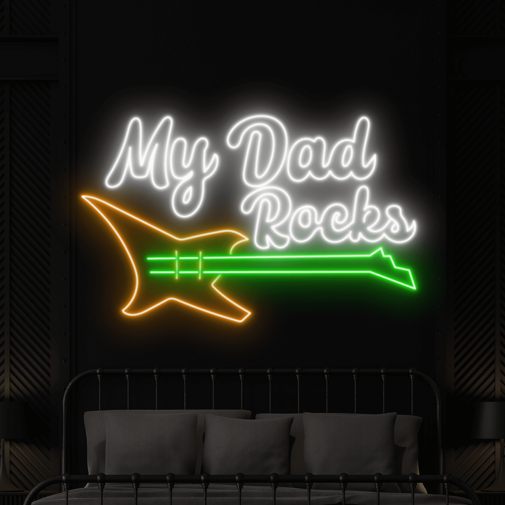 Craftnamesign My Dad Rock Neon Sign, Father Day Gifts Decor, Room Wall ...